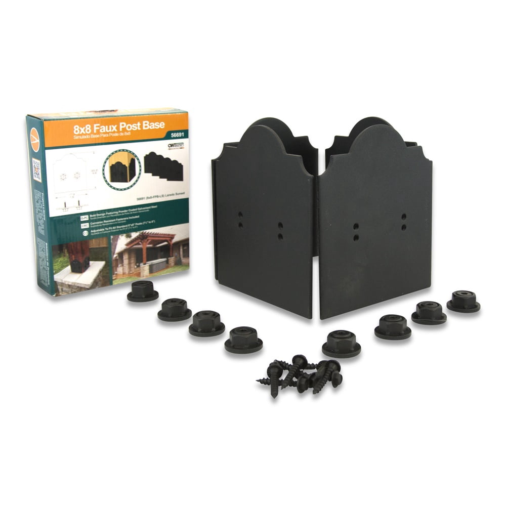 OZCO 56691 Laredo Sunset 8" x 8" Black Galv Steel Faux Post Base (1 kit ...