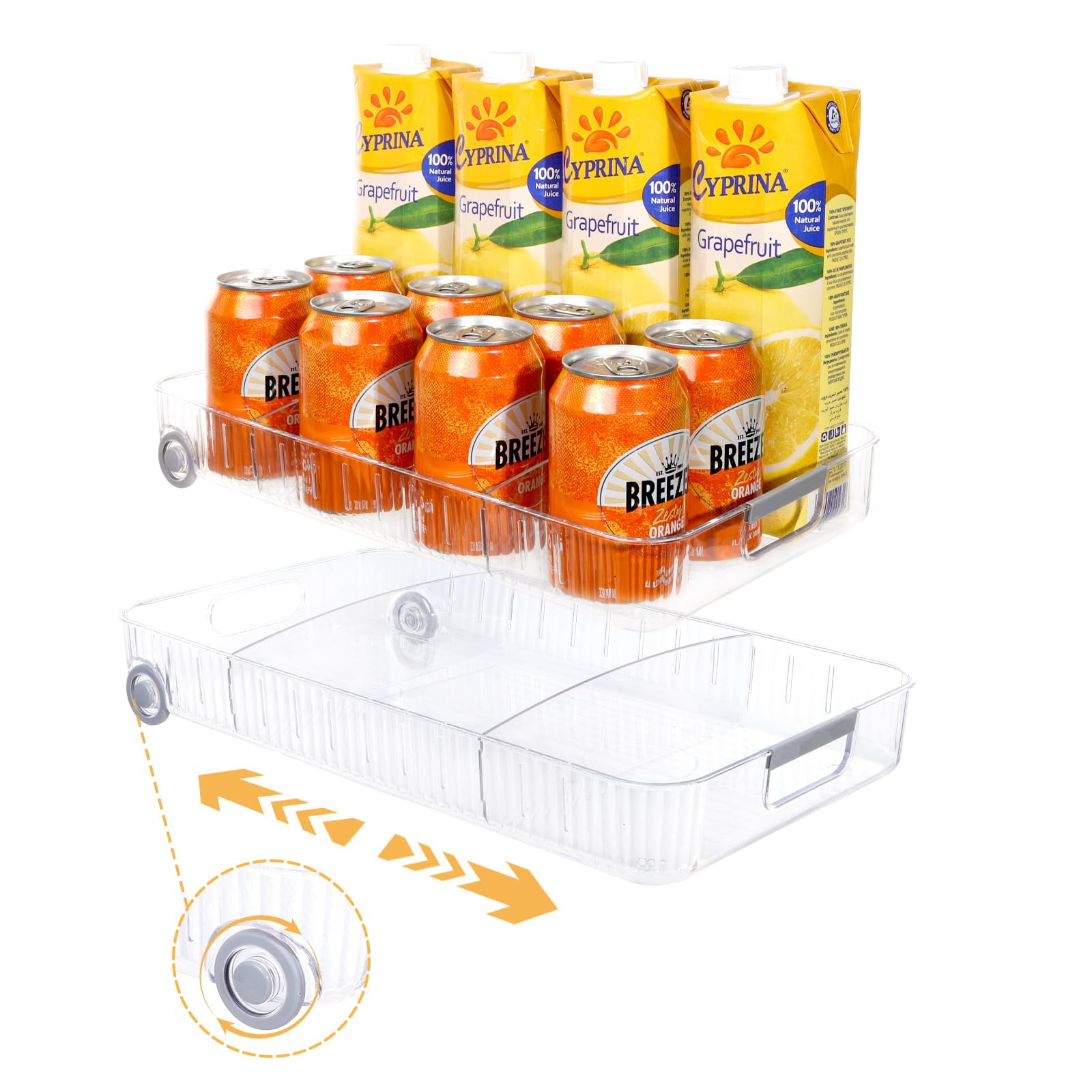OZEPLASC Refrigerator Organizers and Storage 2 Pack Roll Out Storage ...