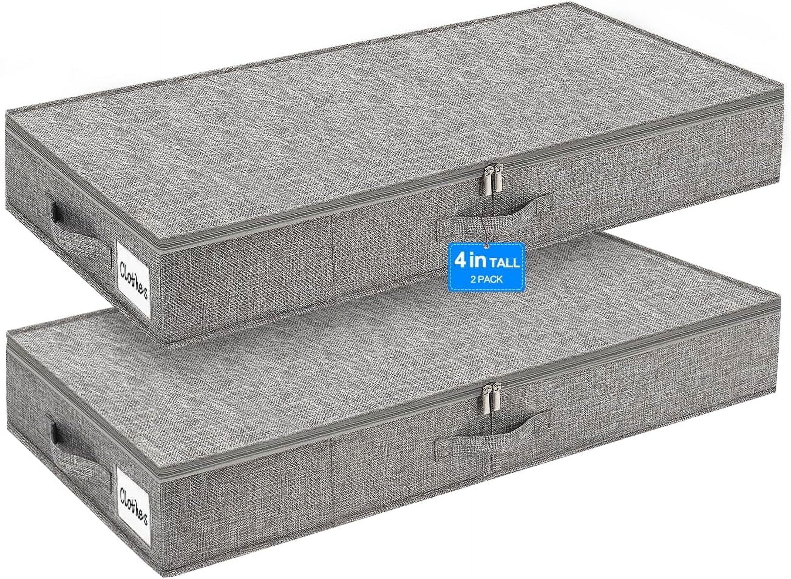 OZERA Under Bed Storage Containers, 2 Pack 4.5 Inch Tall Low Profile ...