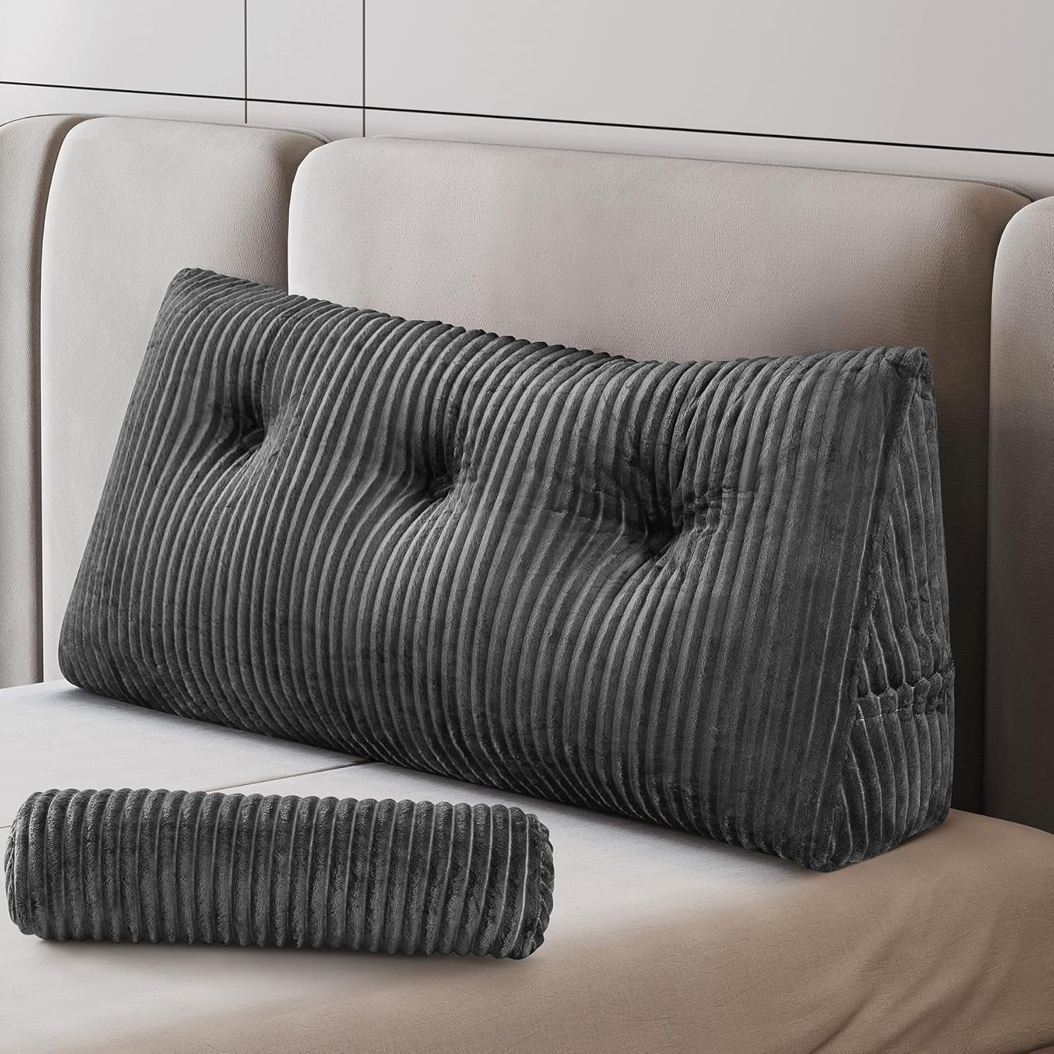 OZERA Large Wedge Pillow Headboard, Twin Triangular Headboard Pillow ...