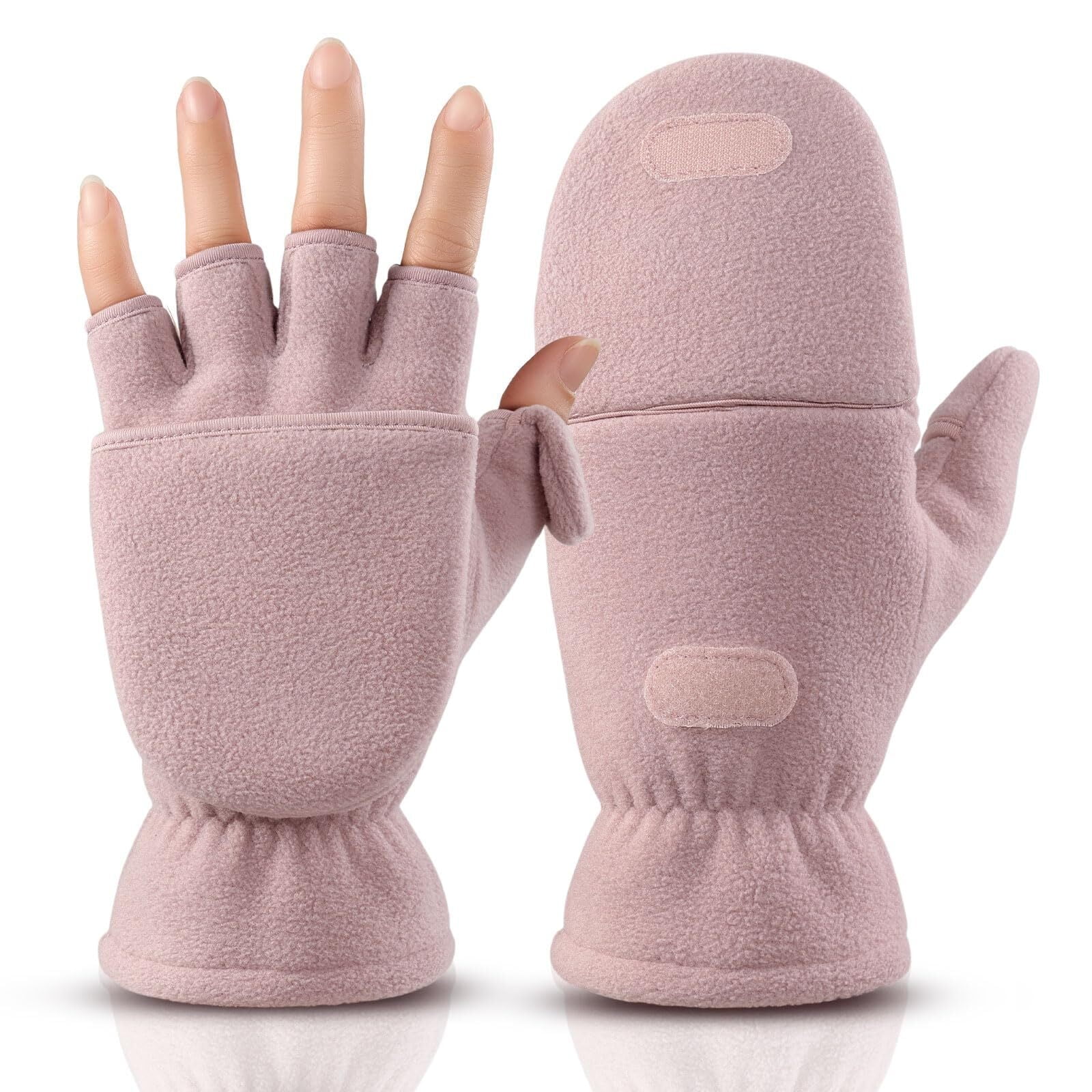 OZERO Winter Convertible Gloves Flip Top Mittens with Thermal Warm ...