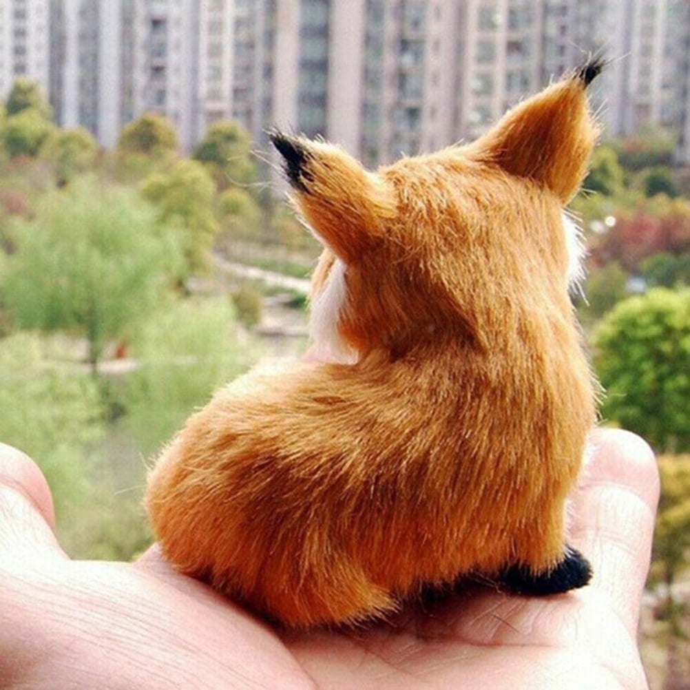 OZS Small Simulation Fox Plush Toy Cute Mini Stuffed Animal Plush ...