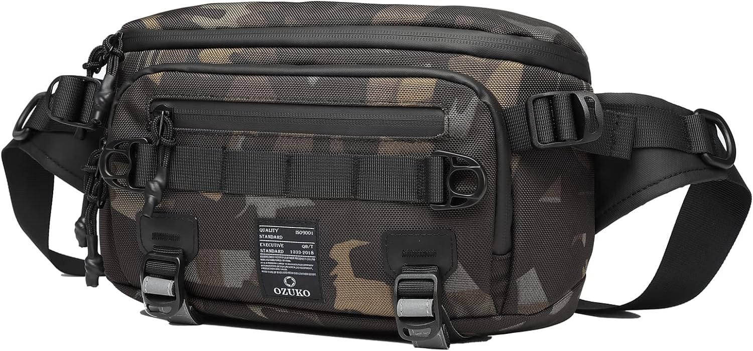 OZUKO Tactical Waist Fanny Packs for Women & Men, Fashion Crossbody ...
