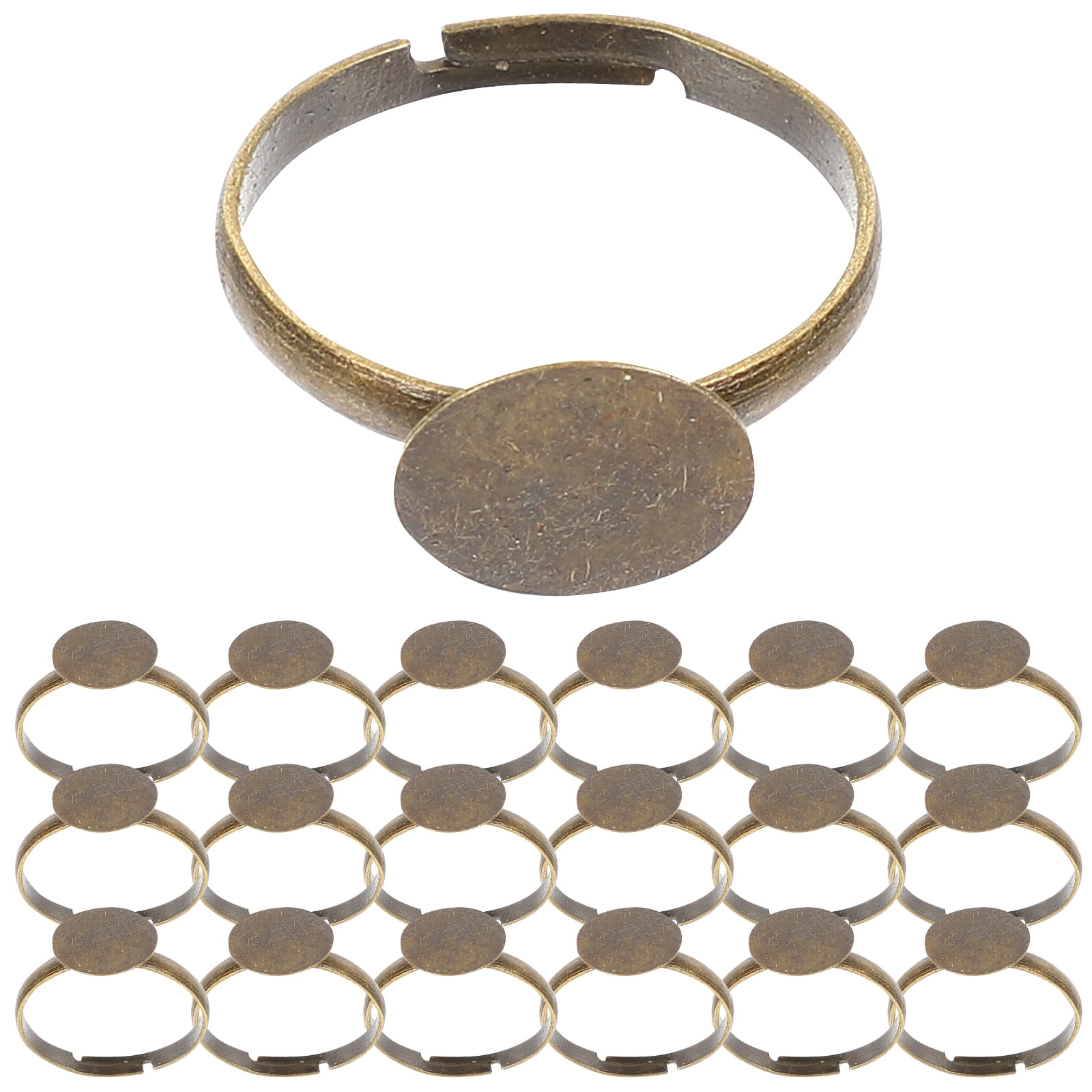 Oahisha 100Pcs Blank Rings Adjustable Ring Base Rings Blank Jewelry ...