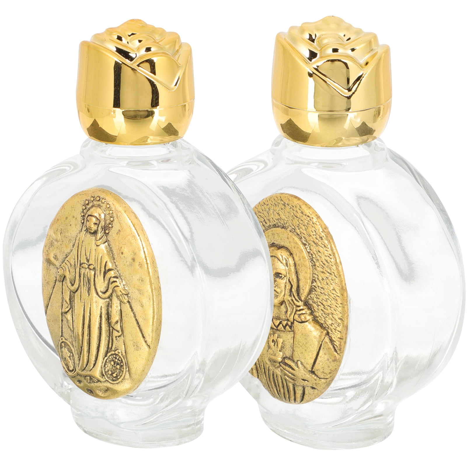 MUSEYA Simple and Luxurious Holy Water Bottle for Believers 2Pcs 2.6x1 ...