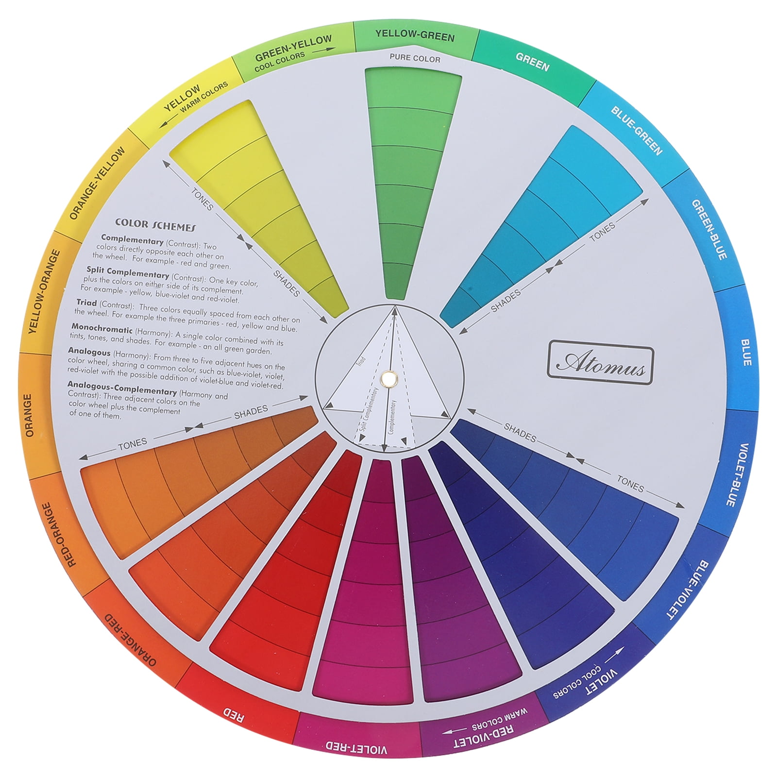 Oahisha Creative Color Wheel Color Learning Rotation Wheel Color Board ...