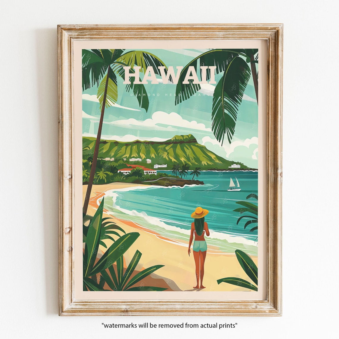Oahu Hawaii Beach Print Trendy Wall Wall Art Maui Island Beach House ...