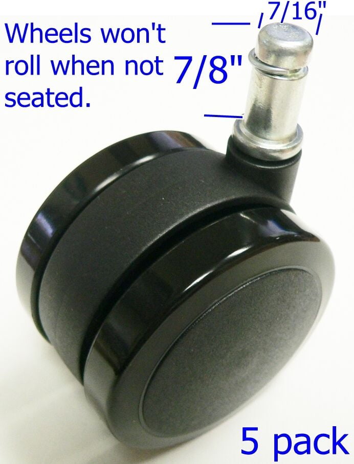 Oajen 2-3/8" 60mm soft wheel chair caster wheel auto-lock for hardwood ...