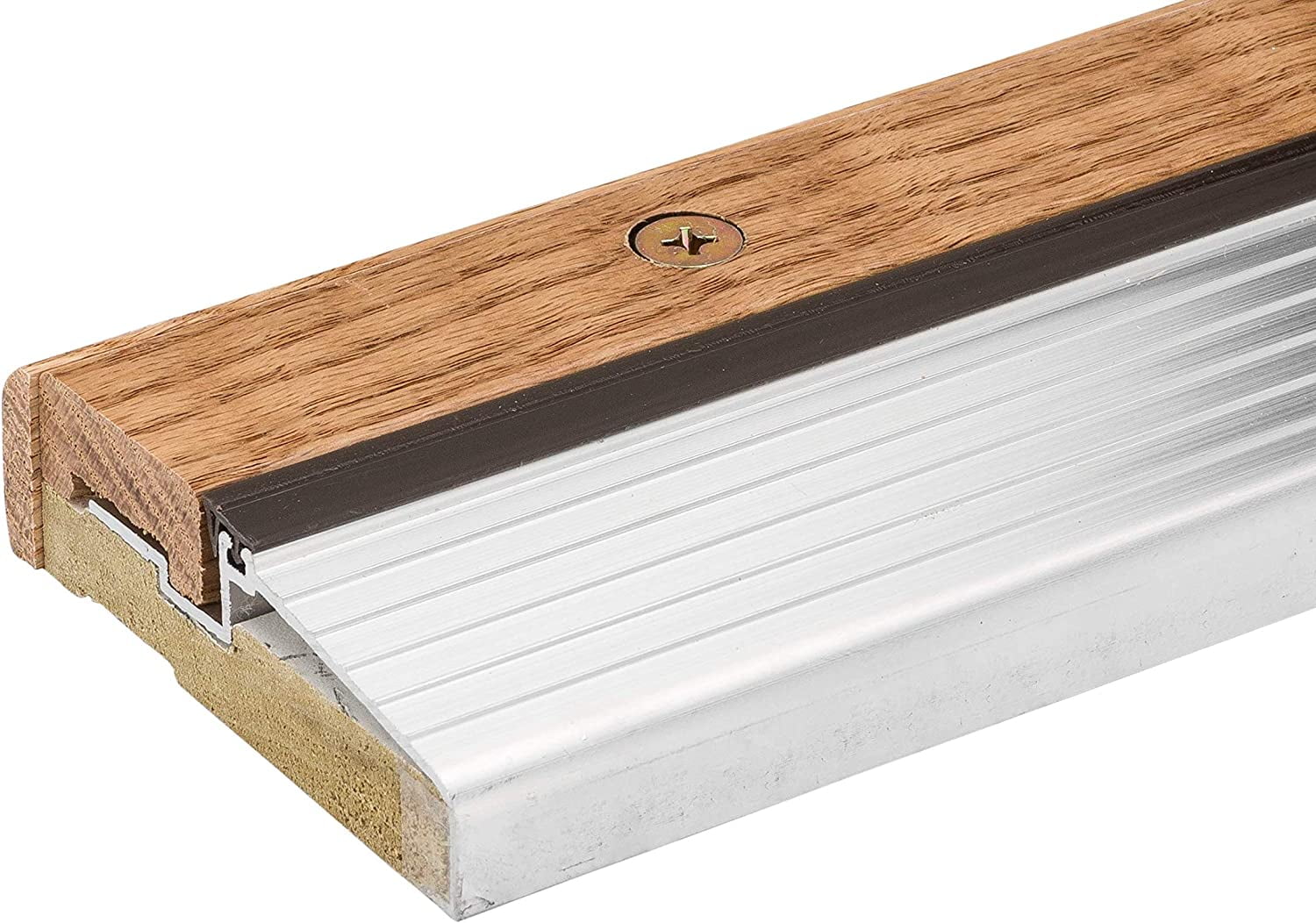 Oak & Aluminum Adjustable Threshold 3 5/8" Wide Adjustable from 1 1/8 ...