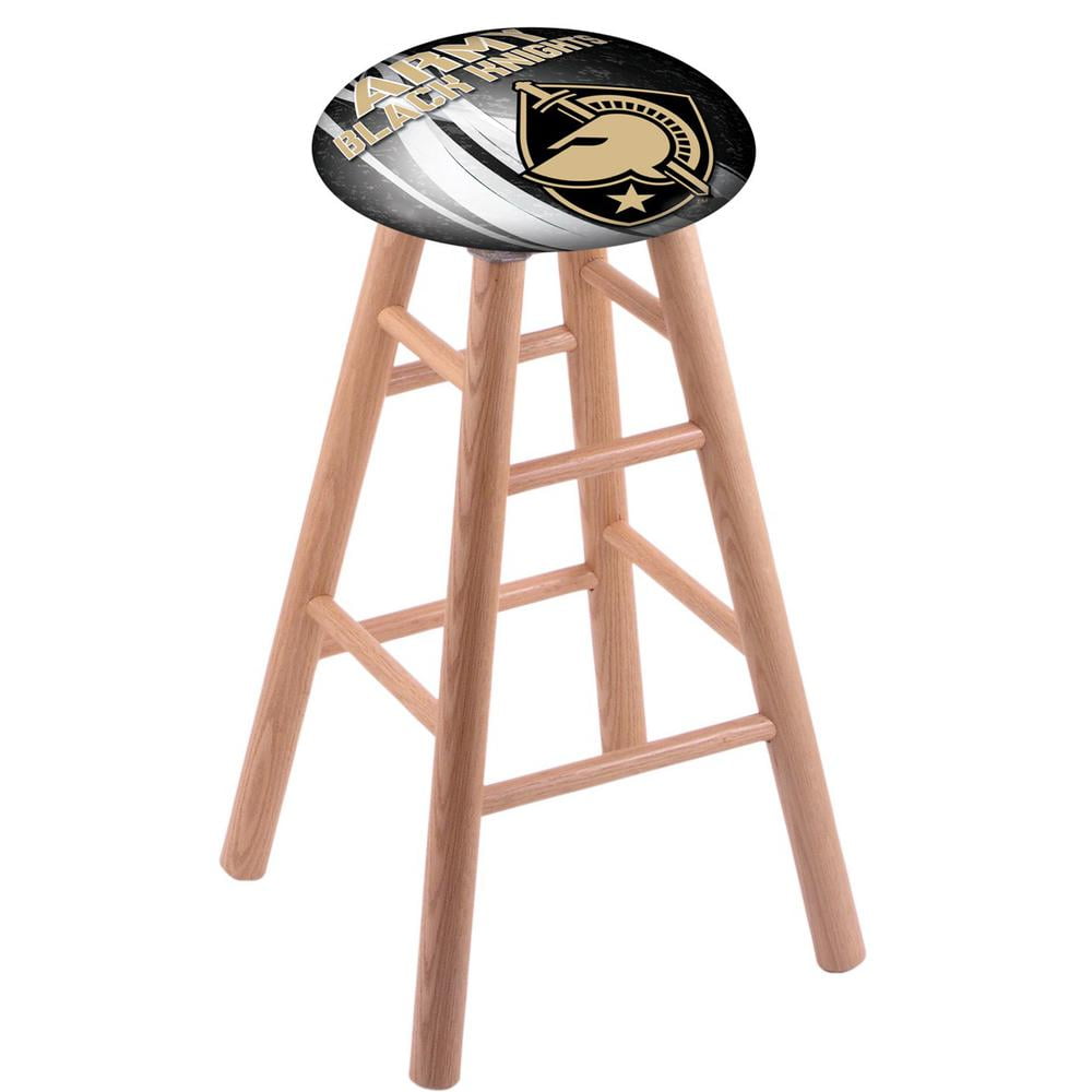 Oak Bar Stool in Natural Finish with US Military Academy (ARMY) Seat ...