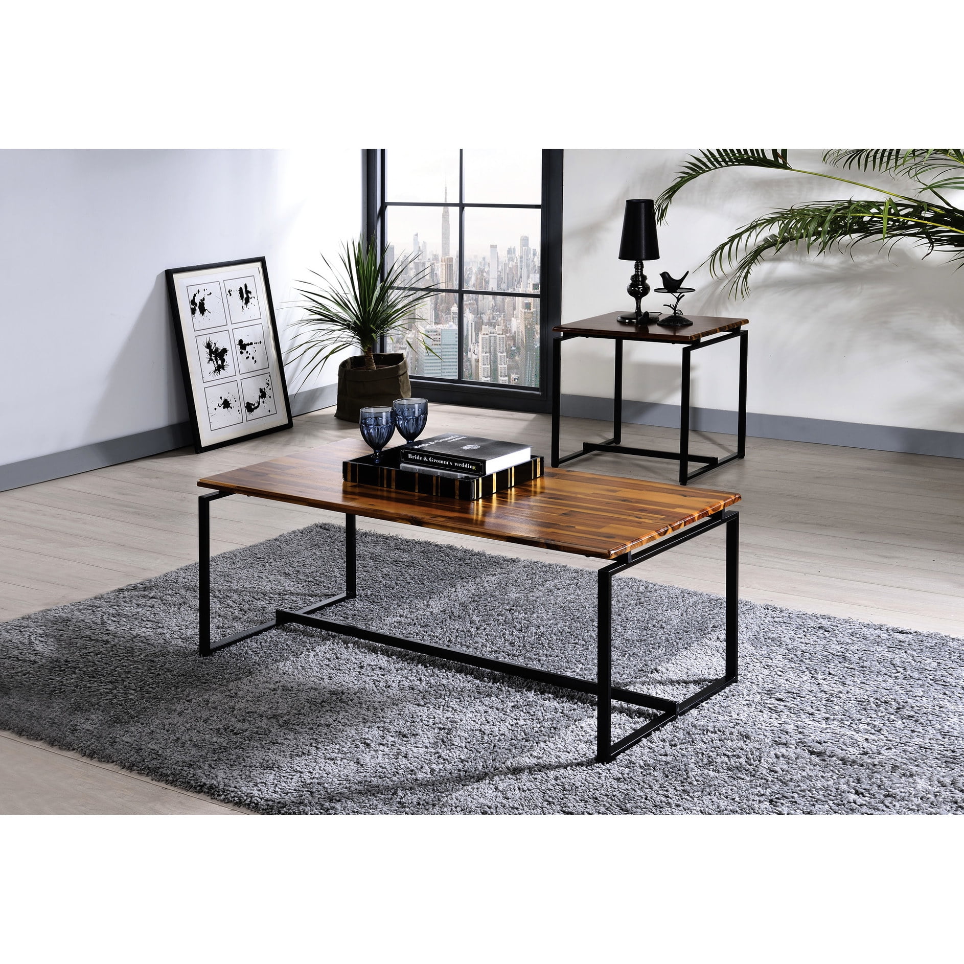 Oak & Black Finish Tables + KD Design” - “Easy Assembly + Save ...