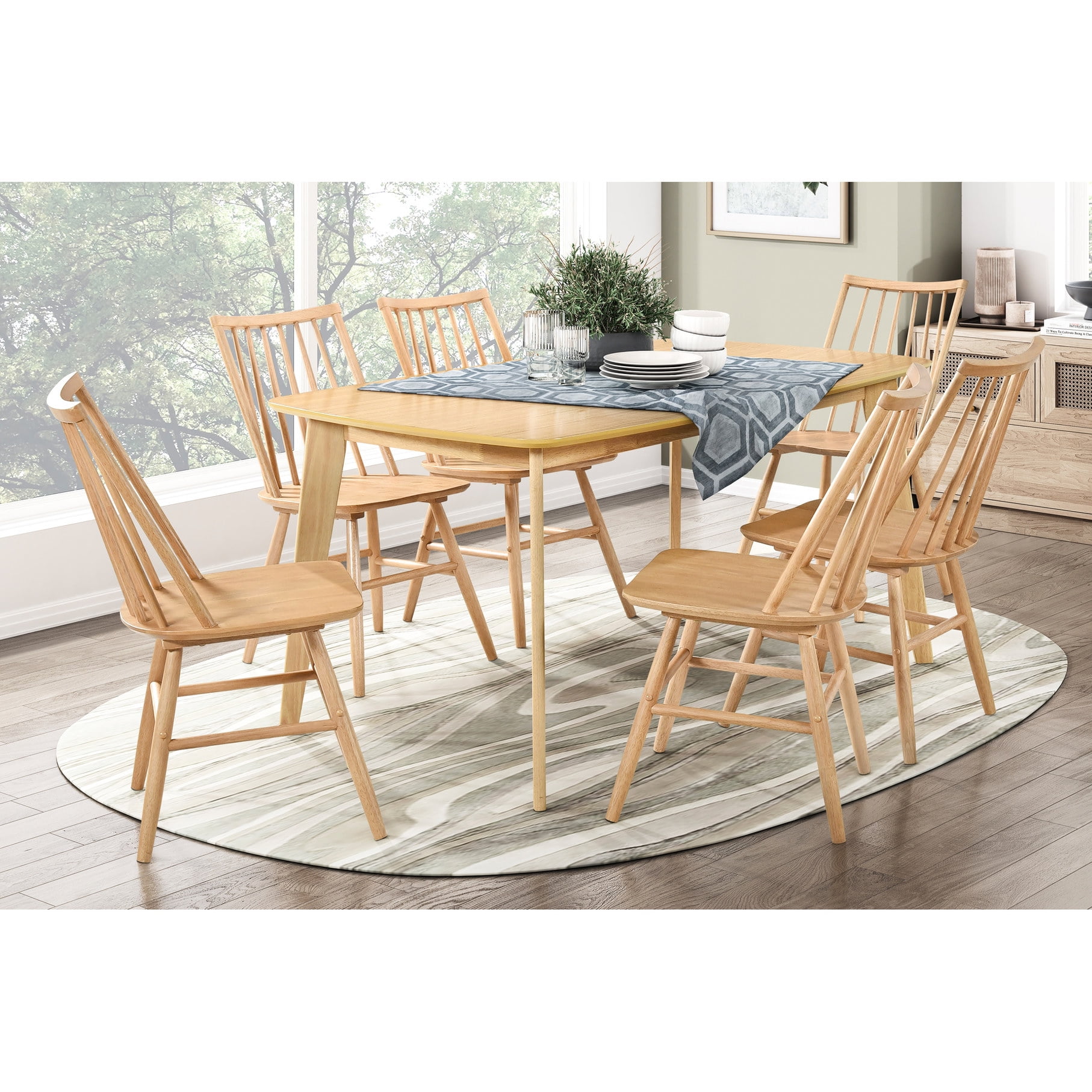 Oak - Colored, 7 - Piece Kitchen Set - Stylish Decor, Functional Dining ...
