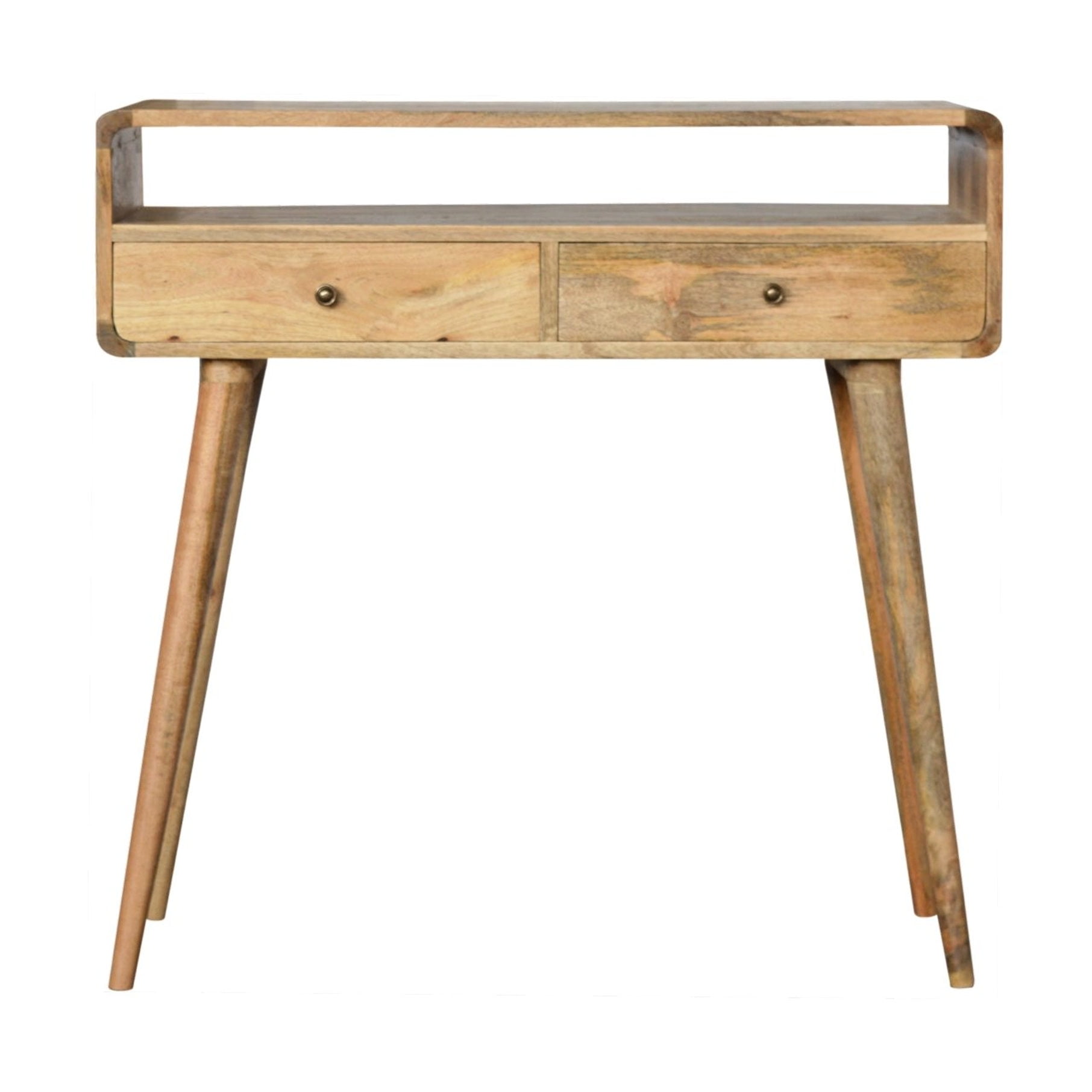 Oak - Colored Curved Console Table | Functional for Living Space ...