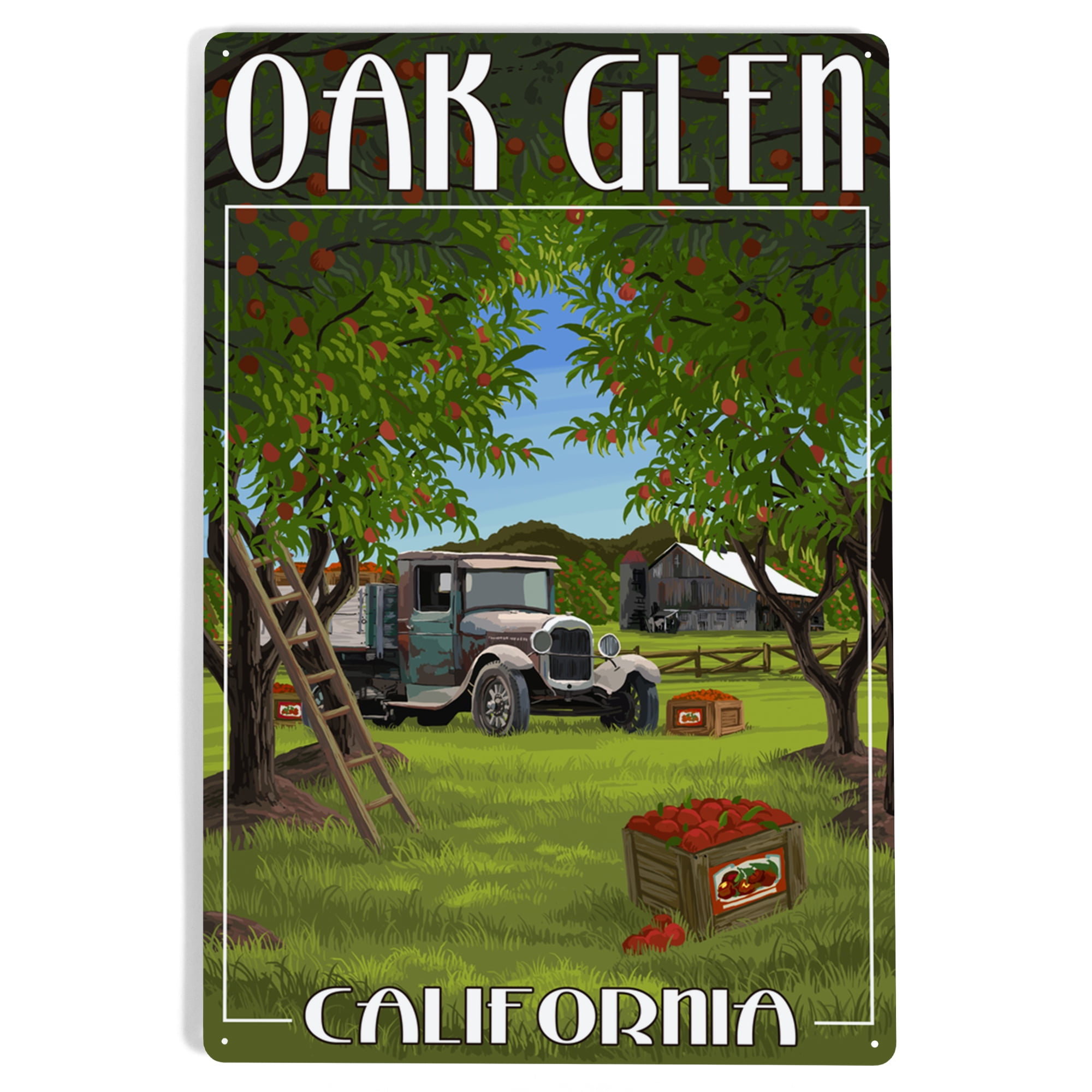 Oak Glen, California, Apple Orchard Harvest (12x18 Aluminum Art, Indoor ...