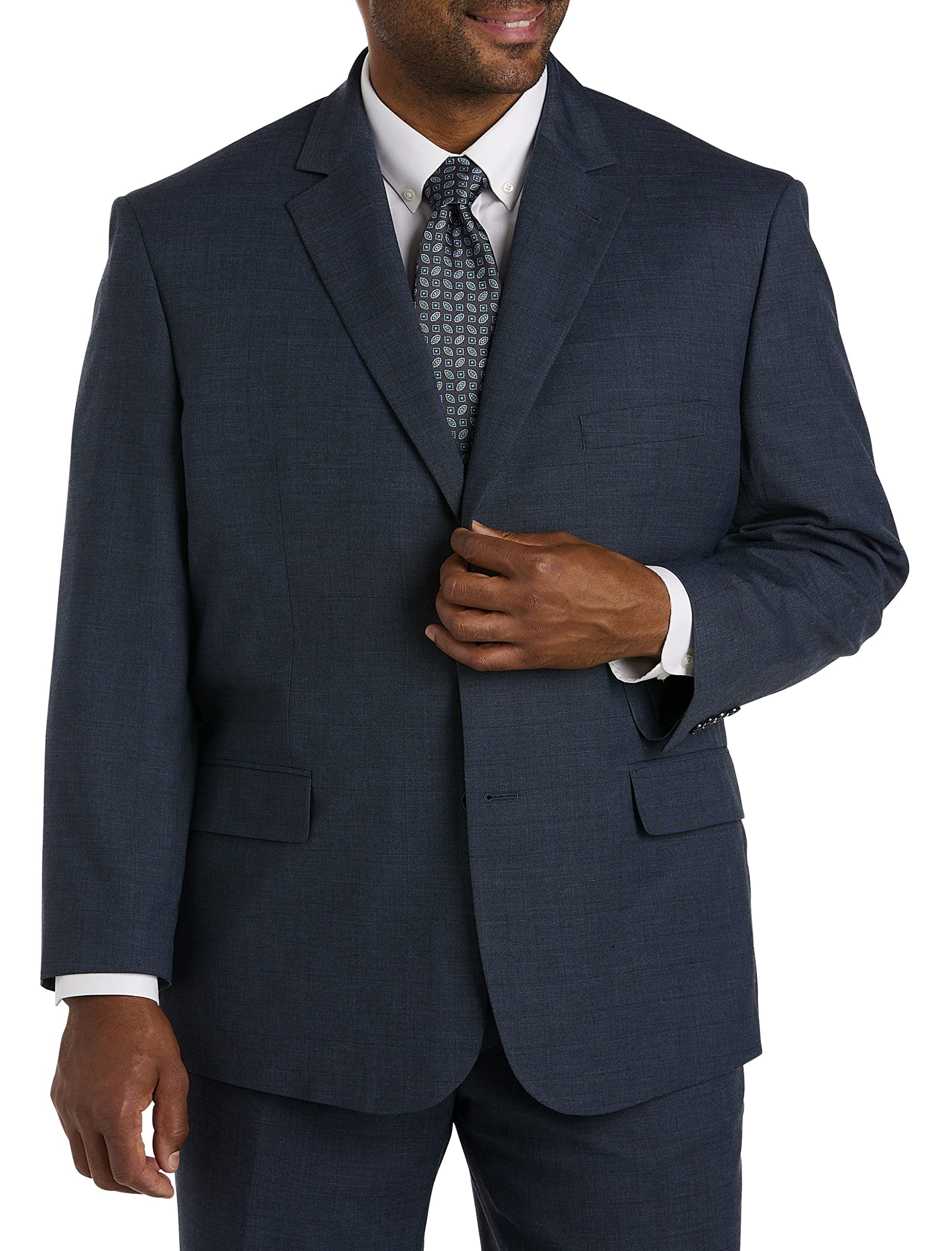 Oak Hill by DXL Men's Big and Tall Jacket-Relaxer Windowpane Suit ...