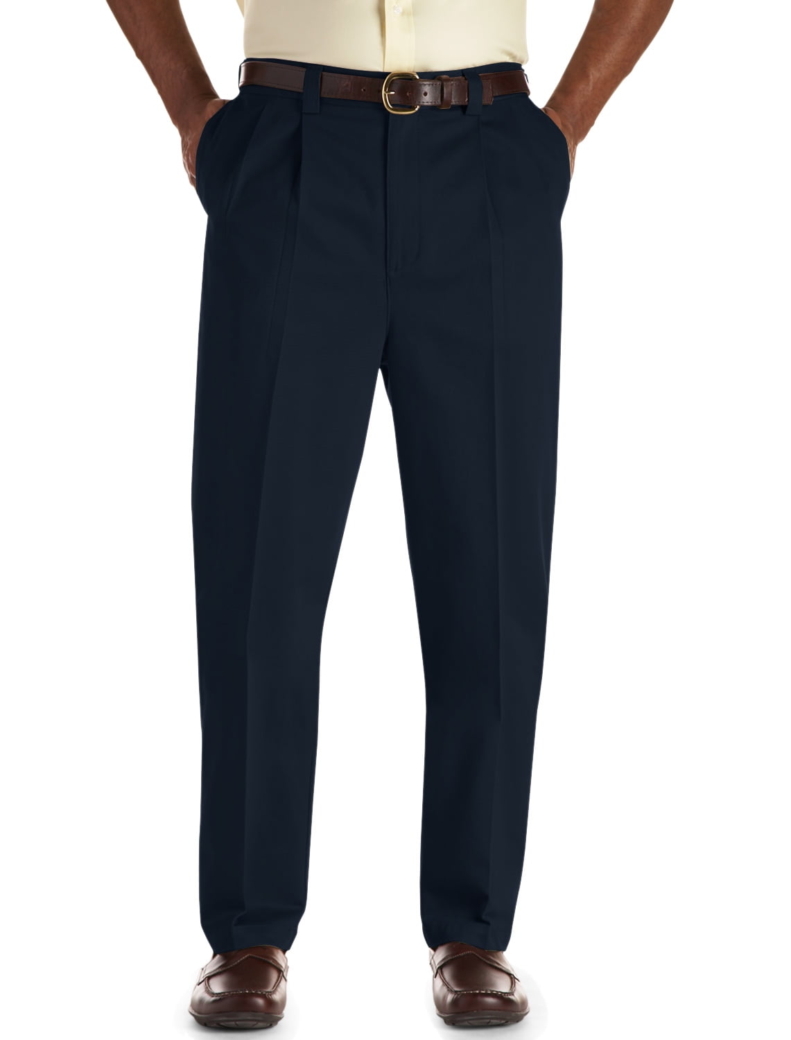 Oak Hill by DXL Men's Big and Tall Premium Stretch Pleated Twill Pants ...