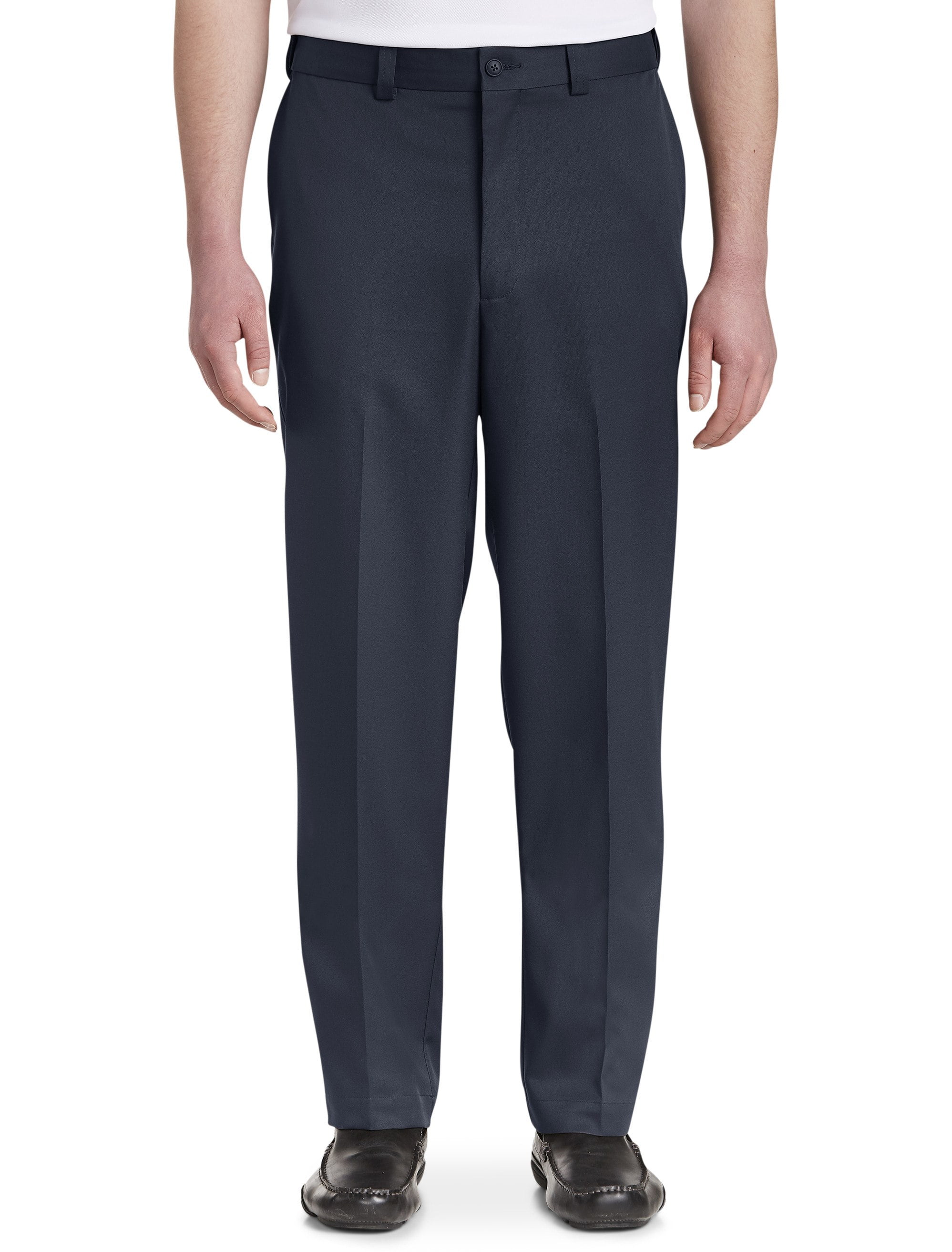 Oak Hill by DXL Men's Big and Tall Waist-Relaxer Flat-Front Microfiber ...