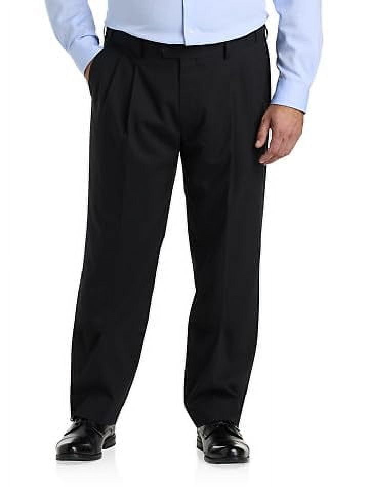 Perfect Fit Waist-Relaxer Pleated Suit Pants Black 62 x 30 - Walmart.com