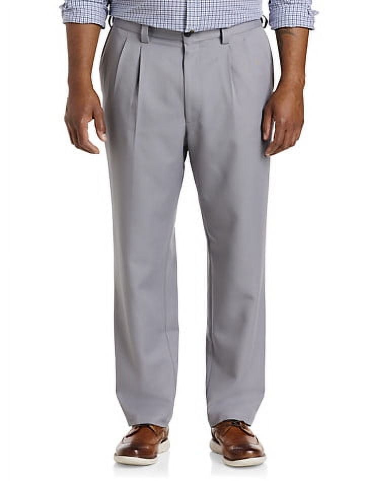 Oak Hill by DXL Men's Big and Tall Waist-Relaxer Pleated Microfiber ...