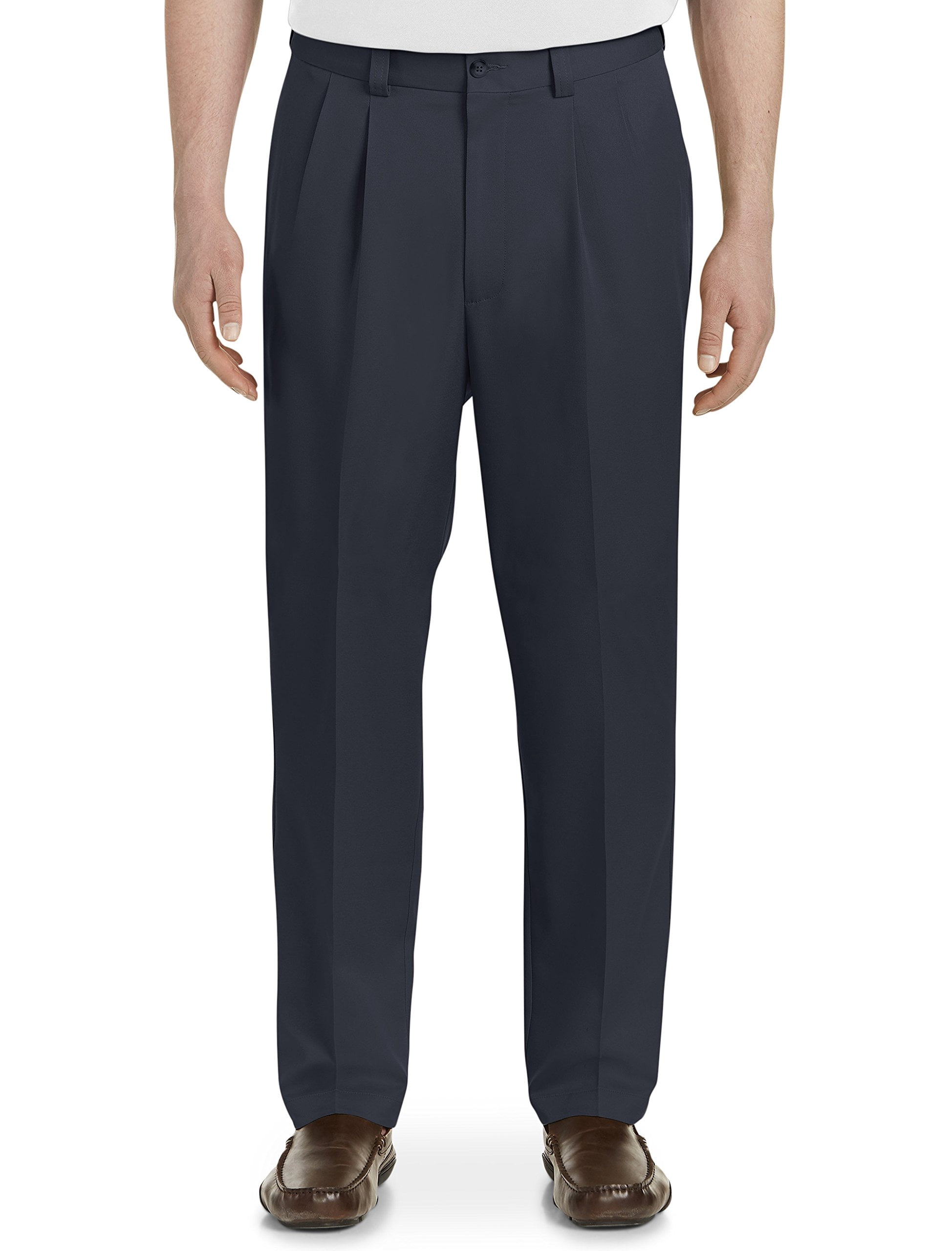 Oak Hill by DXL Men's Big and Tall Waist-Relaxer Pleated Microfiber ...