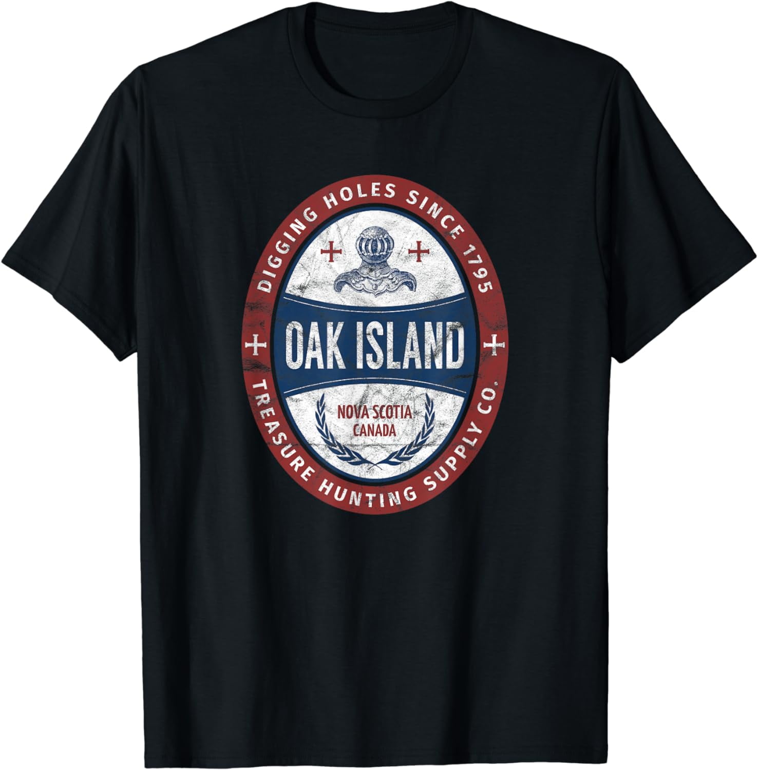 Oak Island Treasure Hunting Retro Templar Knight Treasure Gi T-Shirt ...