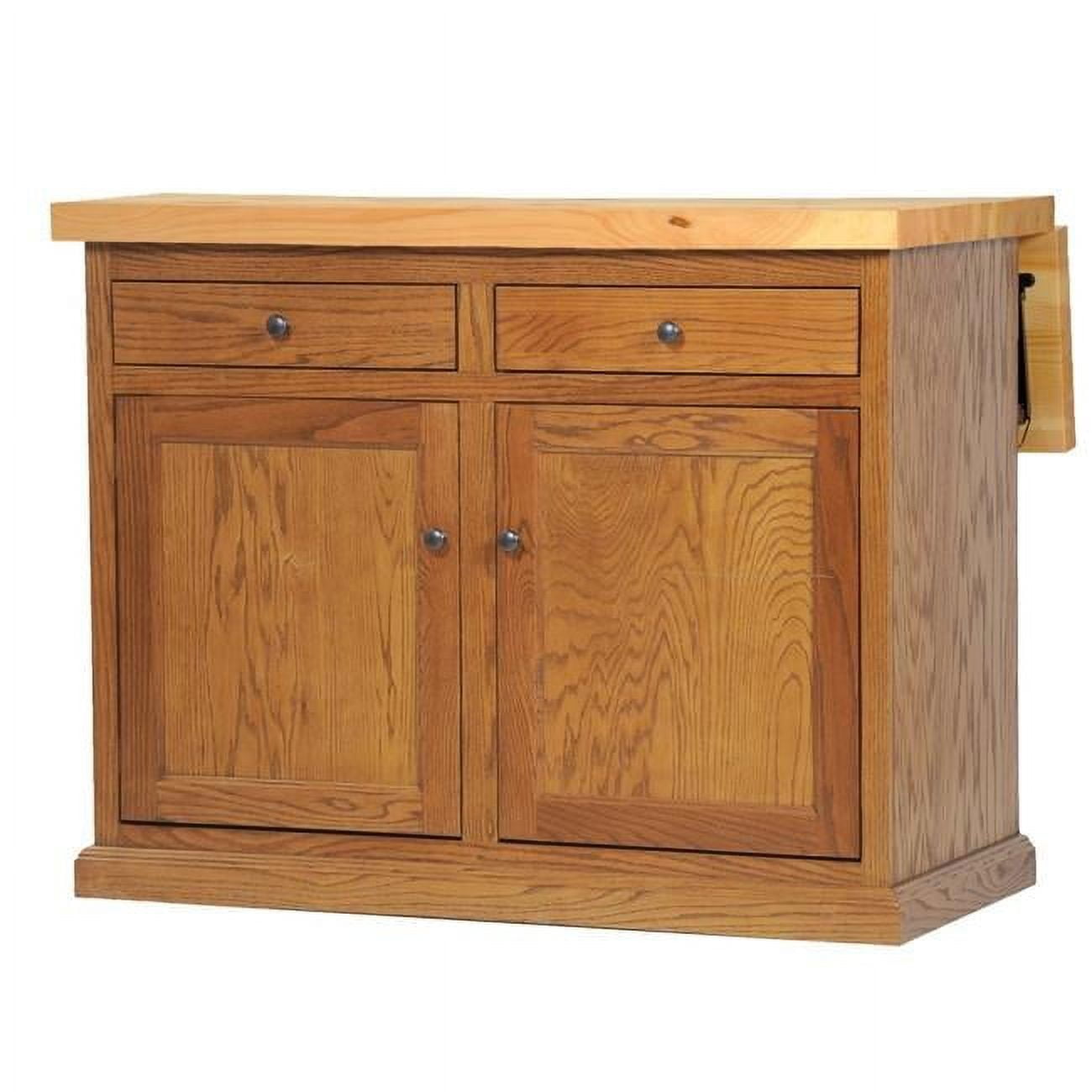Oak Kitchen Island with Flip-Up Oak Top, Dark - Walmart.com