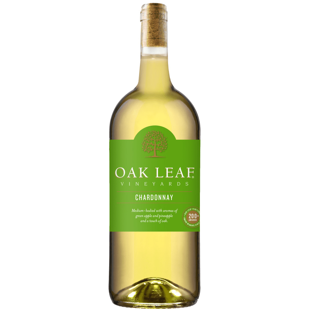 Oak Leaf Vineyards Chardonnay White Wine, 1.5 L Bottle, 13% ABV ...