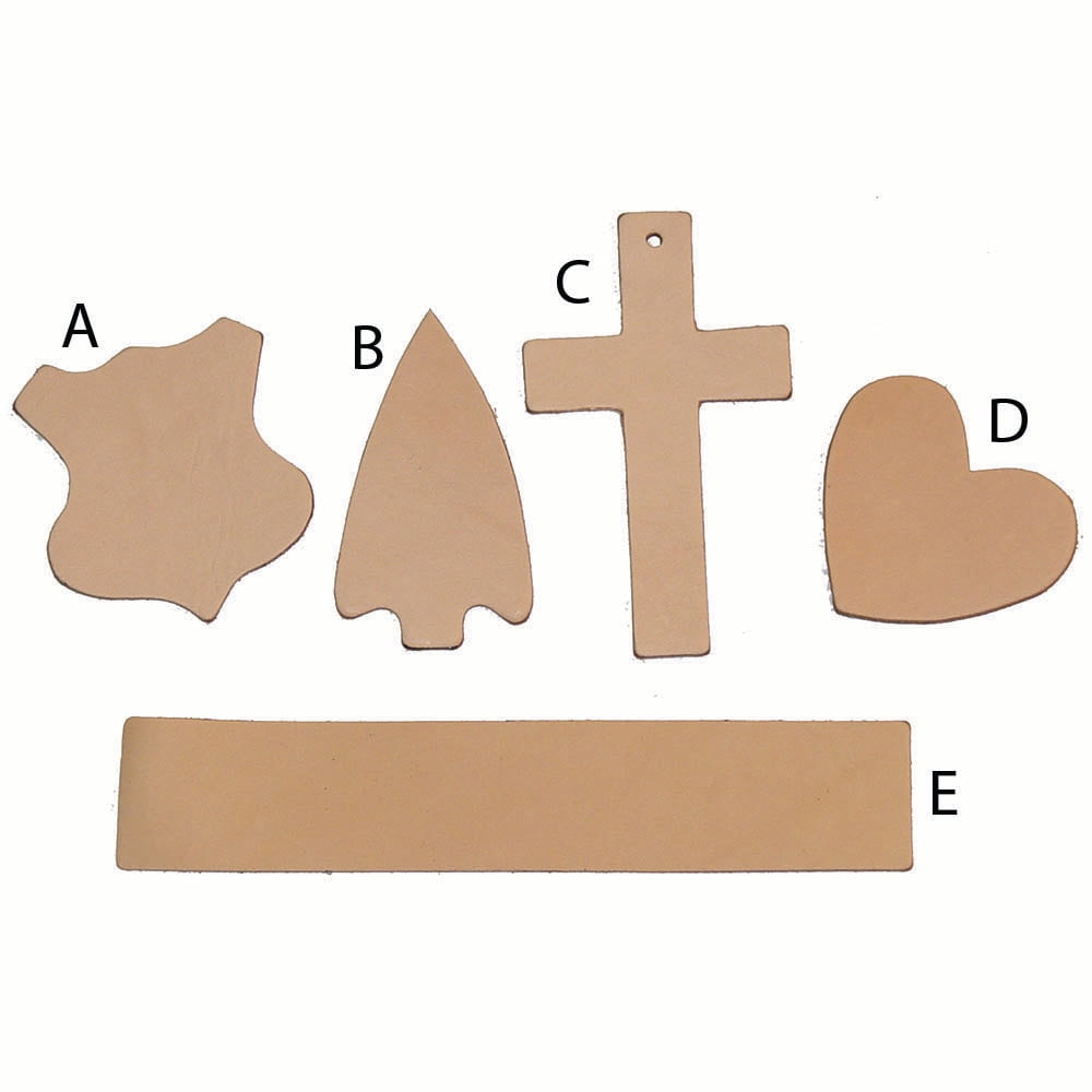 Oak Leather Tooling Shapes for Crafts - Arrowhead - Badge - Cross ...