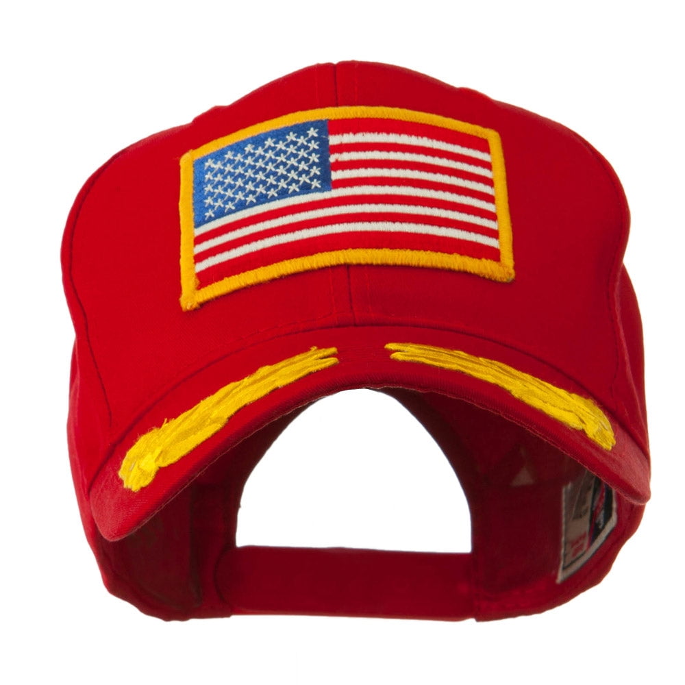 Oak Leaves and American Gold Flag Patch Cap - Red OSFM - Walmart.com