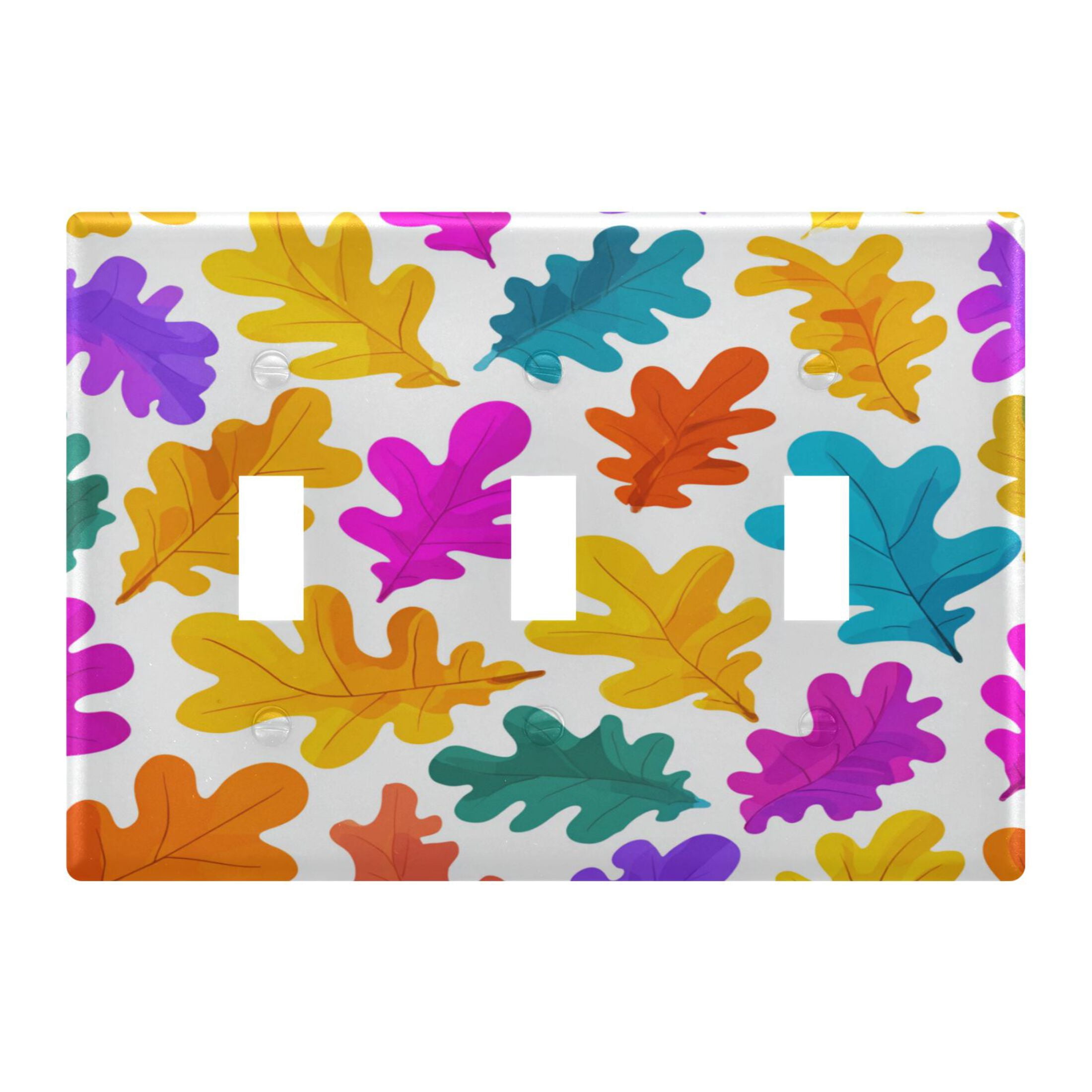 Oak Leaves with Cute Colors Light Switch Cover Electrical Outlet Cover ...