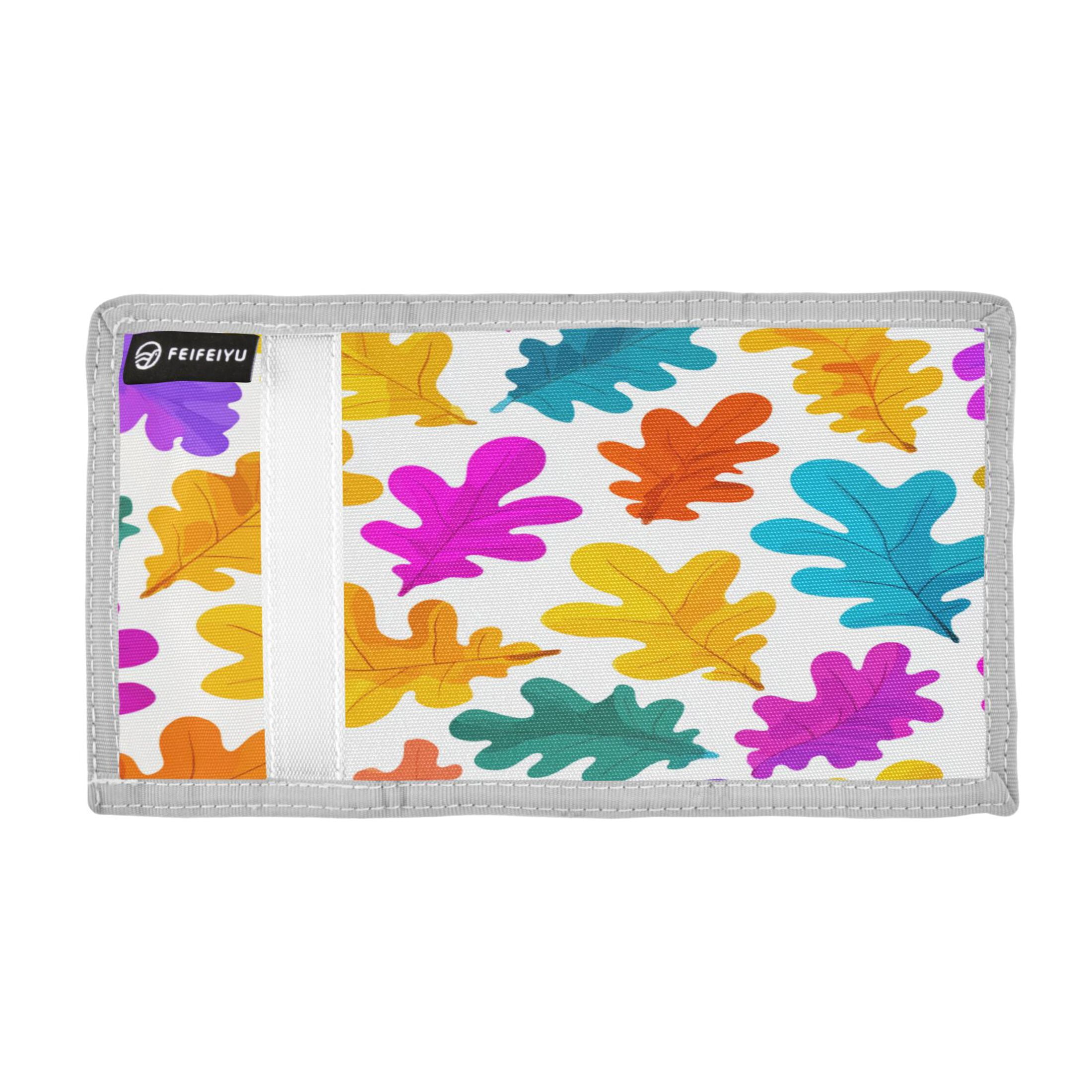 Oak Leaves with Cute Colors Trifold Wallets Card Holders Coin Pockets ...