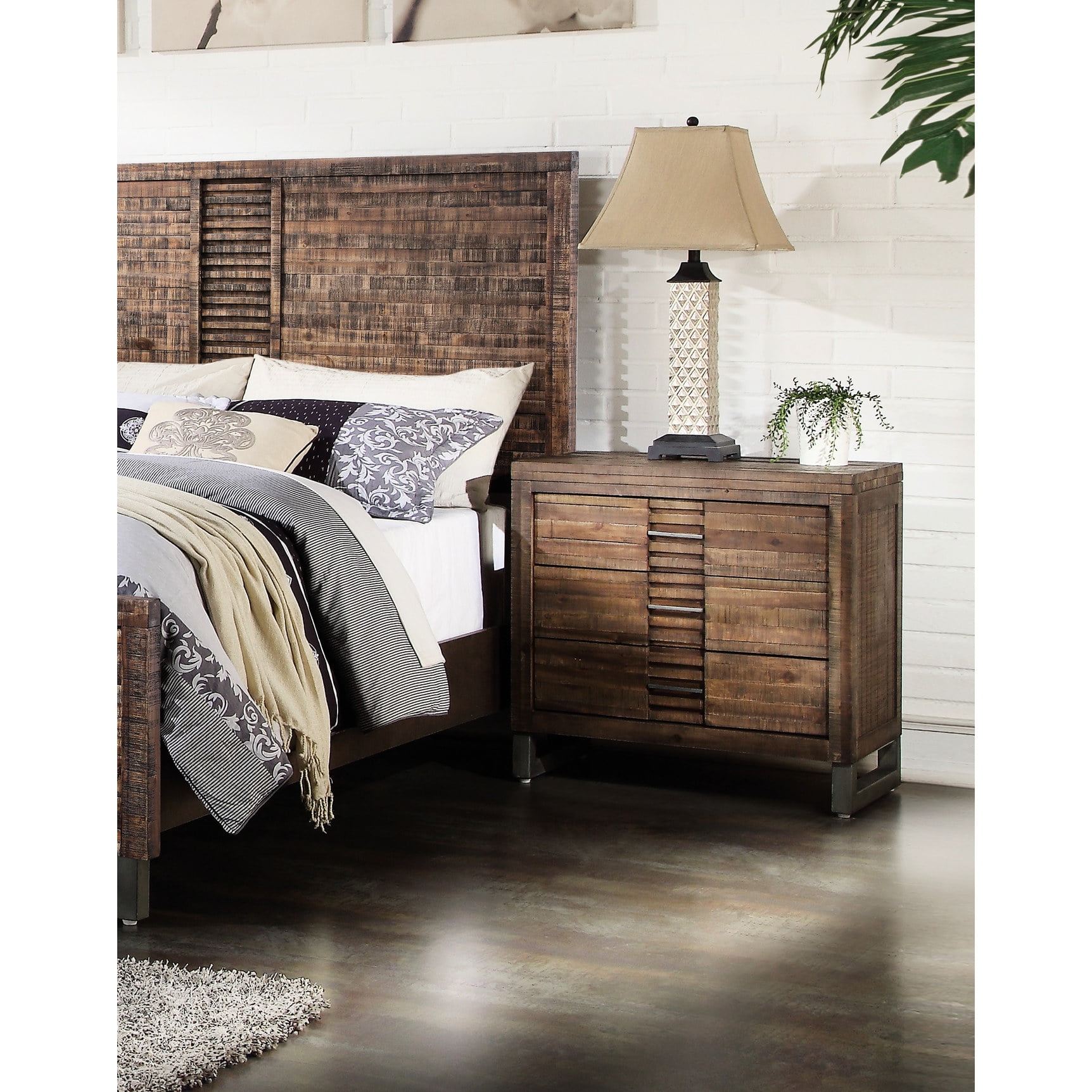 Oak Main Color - Recessed Groove Design - Bedroom Furniture Addition ...