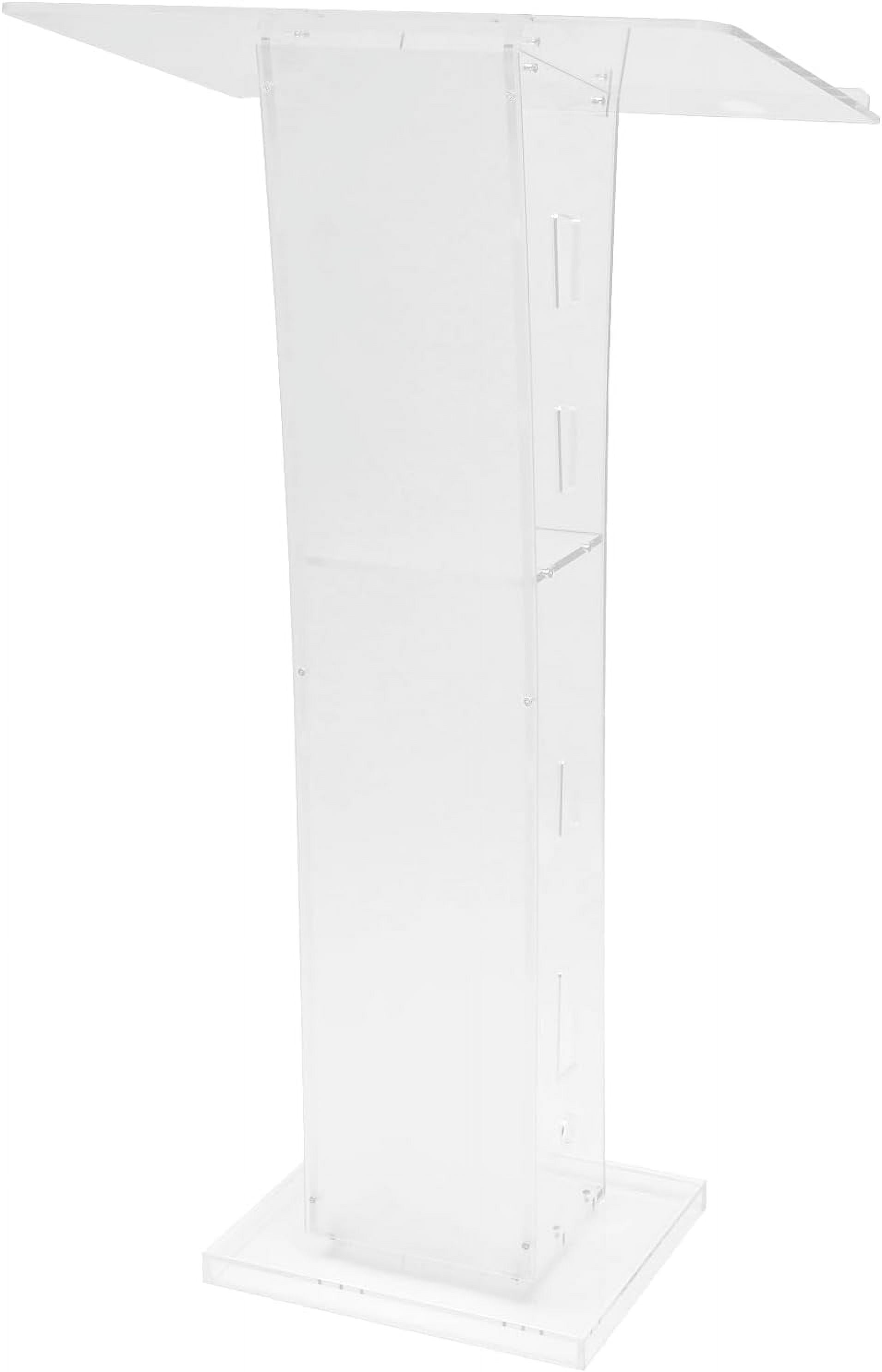 Oak Mobile Rolling Podium, Tier Movable Desk Lectern Laptop Workstation ...