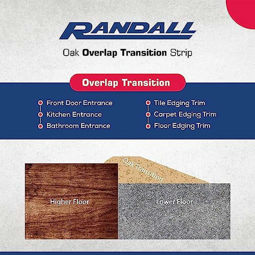 Oak Overlap Transition Strip for 1/2" Material 2 1/2" Wide (8 FT ...