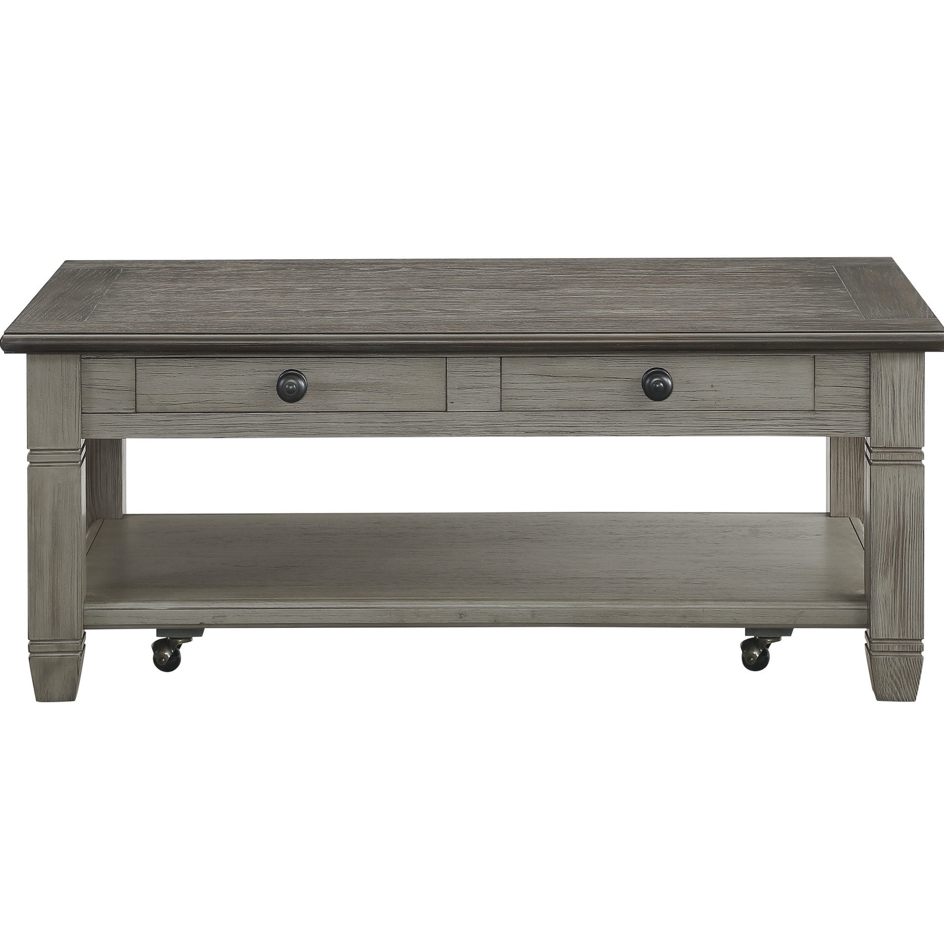 Oak & Rubberwood Veneer Table+Casters for Mobility"-"Primary Living ...