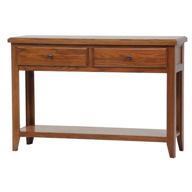 Oak Sofa Table with 2 Drawers, Medium - Walmart.com