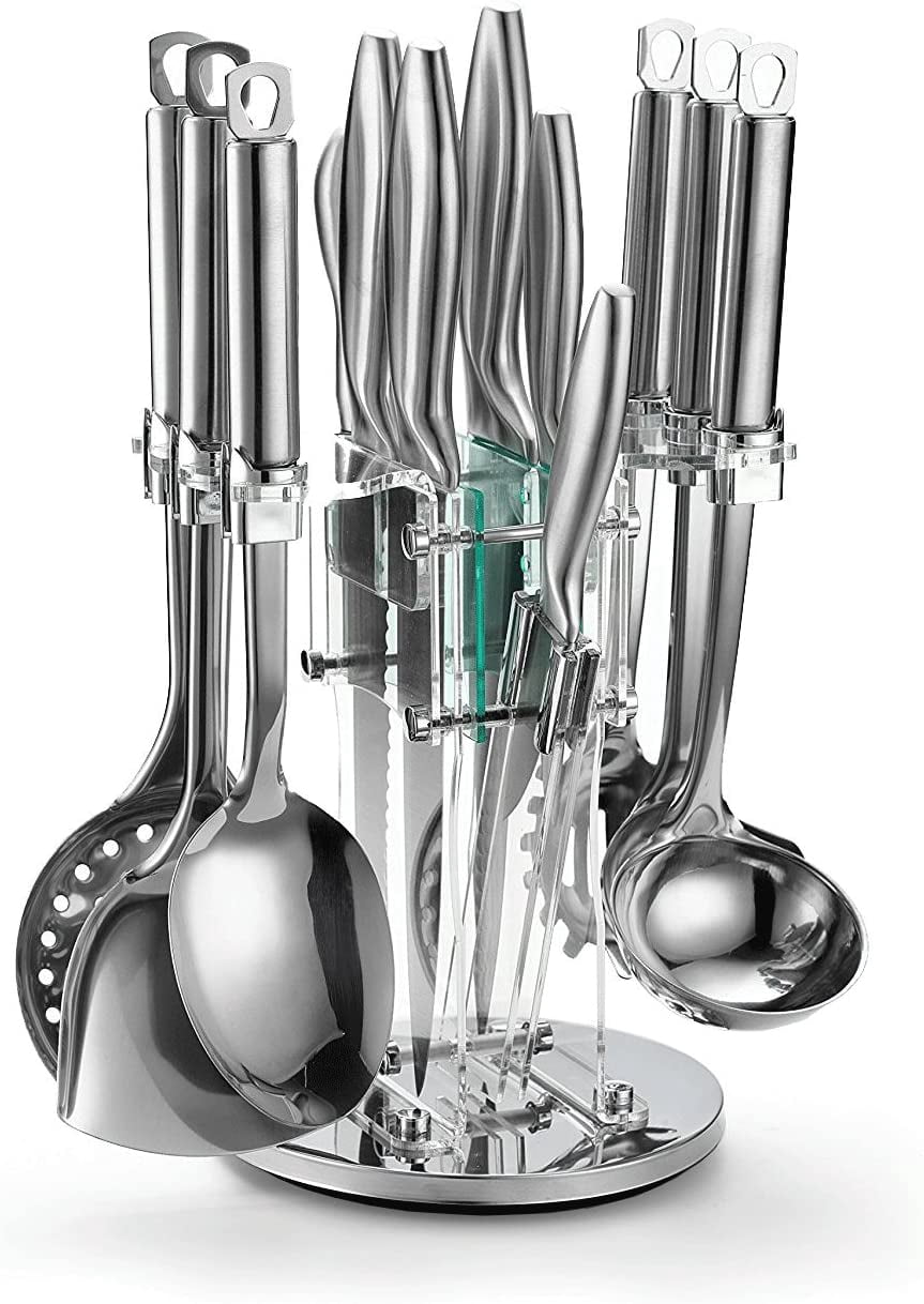 Oak & Steel 13 All-In-One Stainless Steel Chef Knife & Kitchen Cooking ...