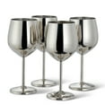 Free Shipping Oak And Steel 4 Pack Elegant Silver Stainless Steel Wine