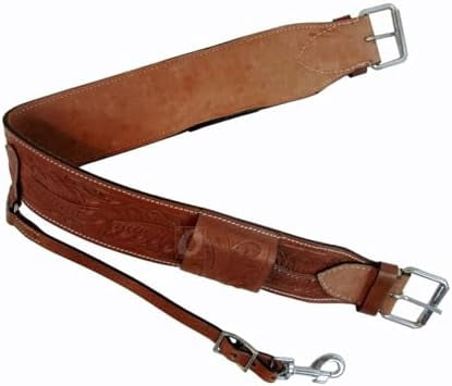 Oak Tooled Brown Leather Back Rear Cinch Flank Western Horse Girth ...
