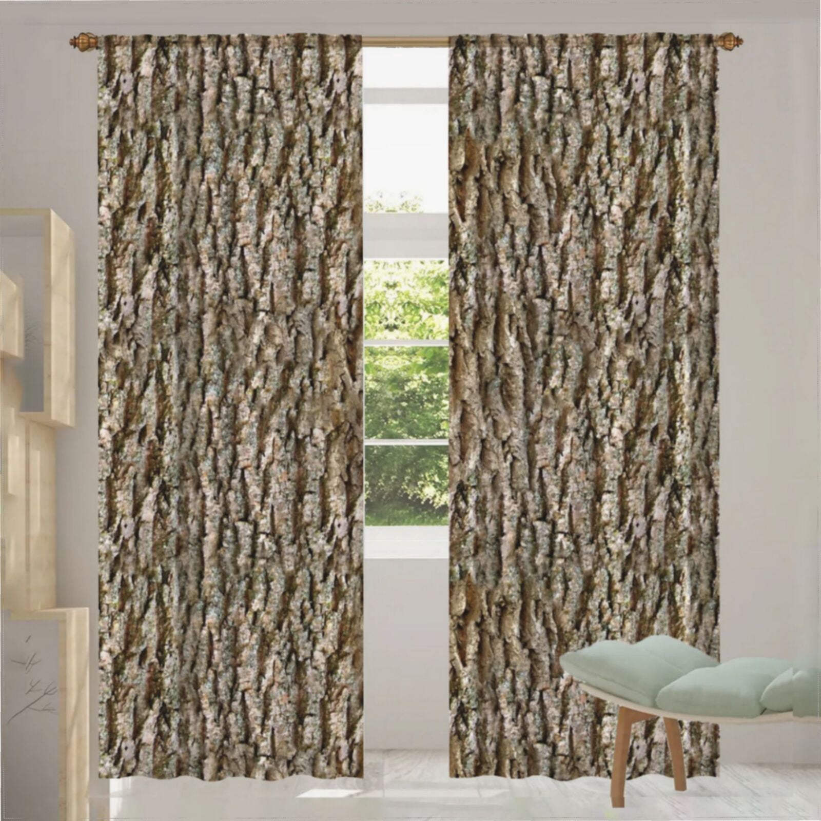 Oak Tree Bark (Seamless Texture) Curtain For Living Room Bedroom ...