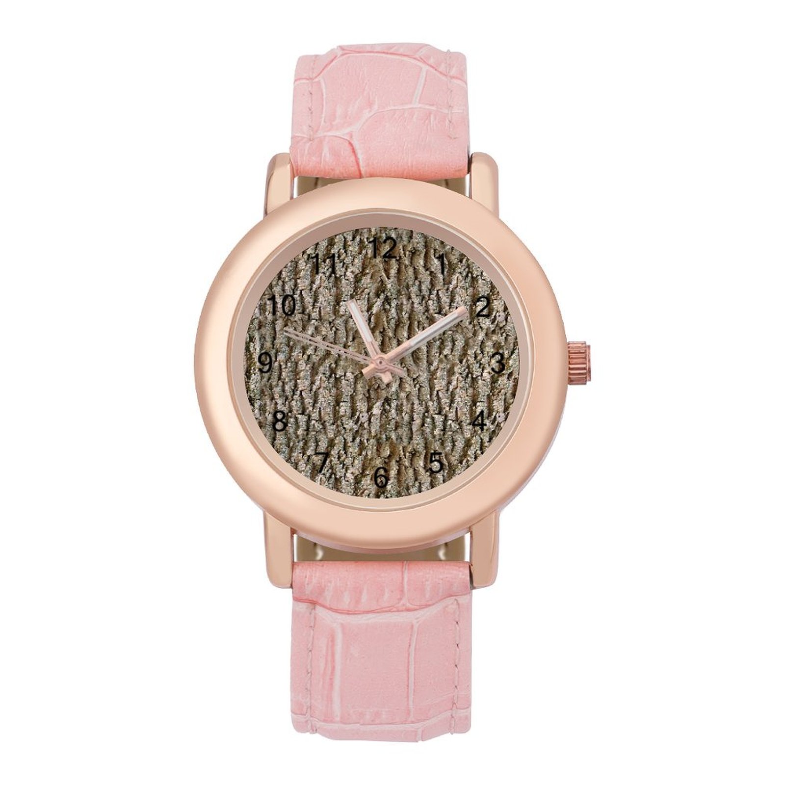 Oak Tree Bark (Seamless Texture) Women's Leather Strap Watch Elegant ...
