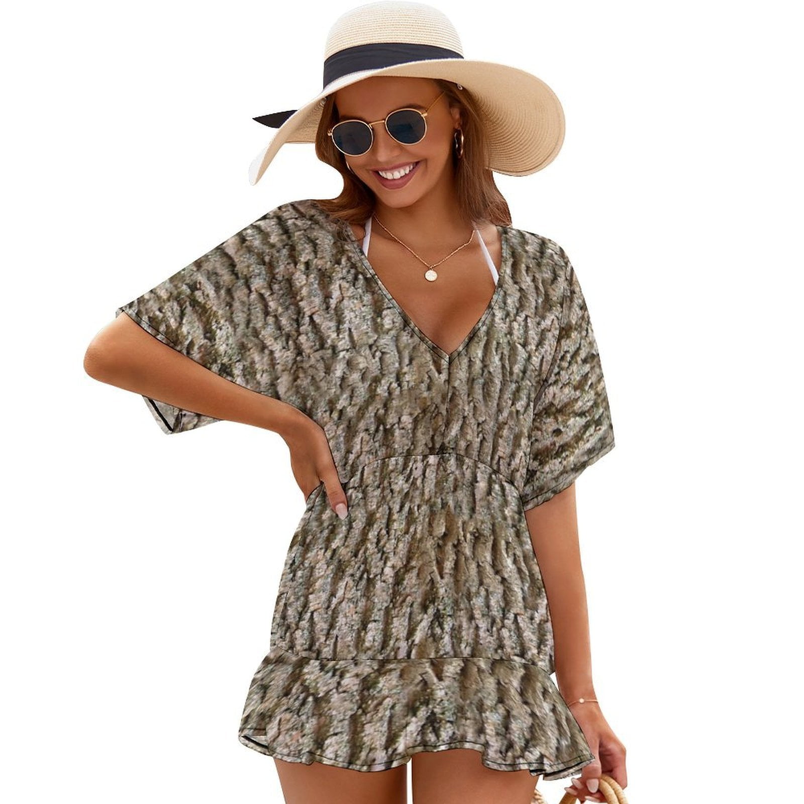 Oak Tree Bark (Seamless Texture) Women's Luxury Party Dress Evening ...