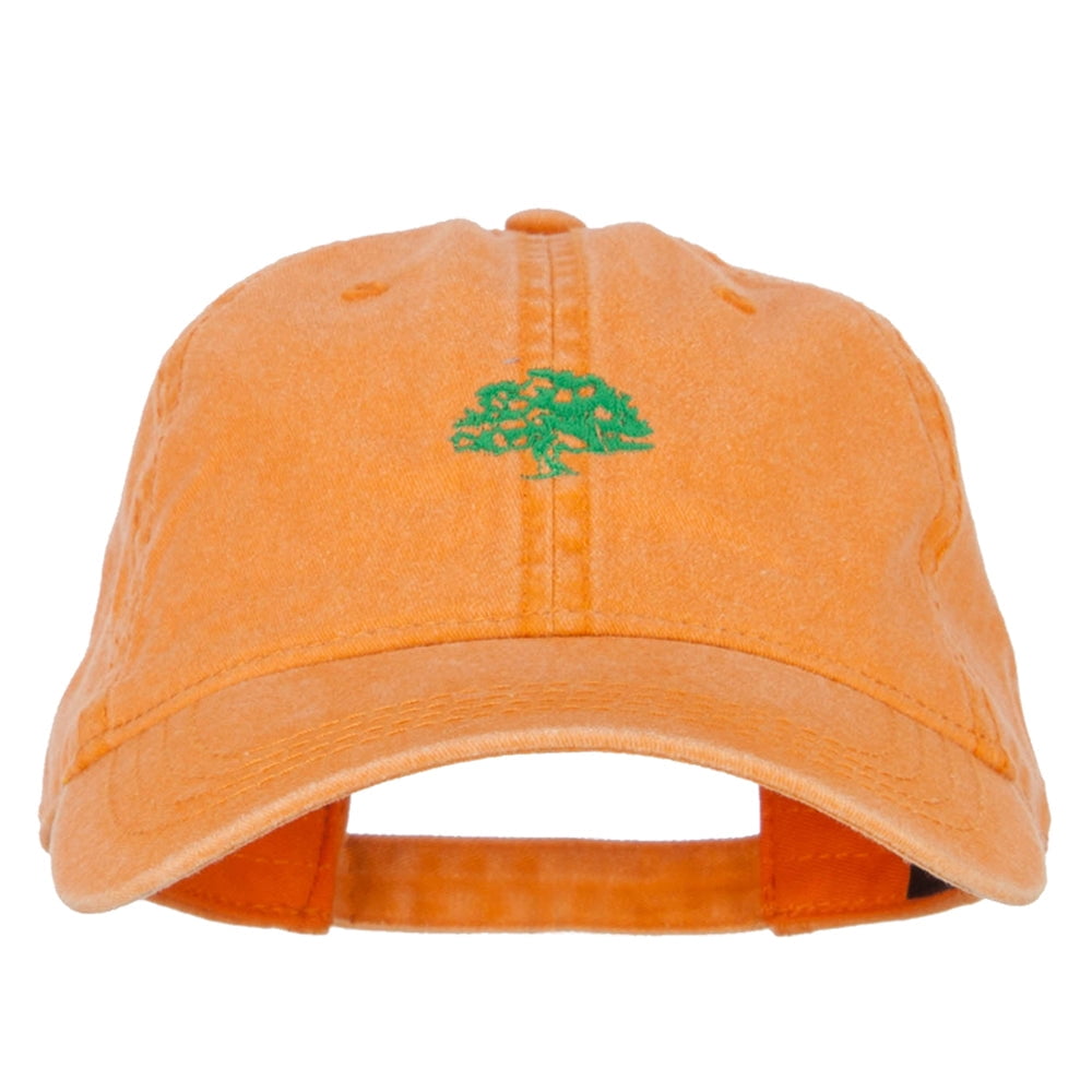 Oak Tree Embroidered Washed Buckle Cap - Orange OSFM - Walmart.com