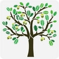 Oak Tree Painting Stencil 11.8x11.8 inch Reusable Oak Tree Pattern Large Stencil Plant Theme ...