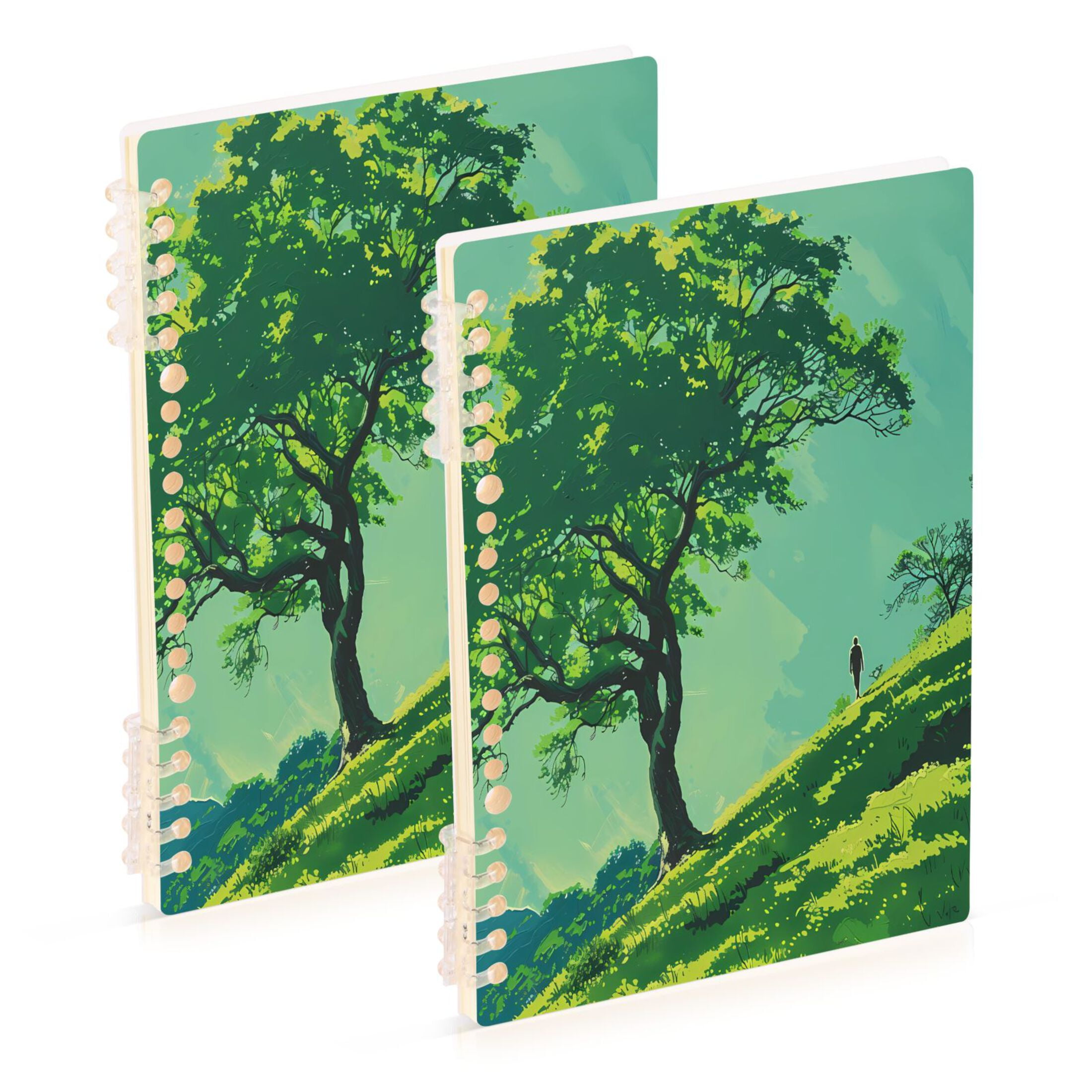 Oak Tree and Person Walk Notebooks 2 Pcs 1-subject Journal 60 Sheets A5 ...
