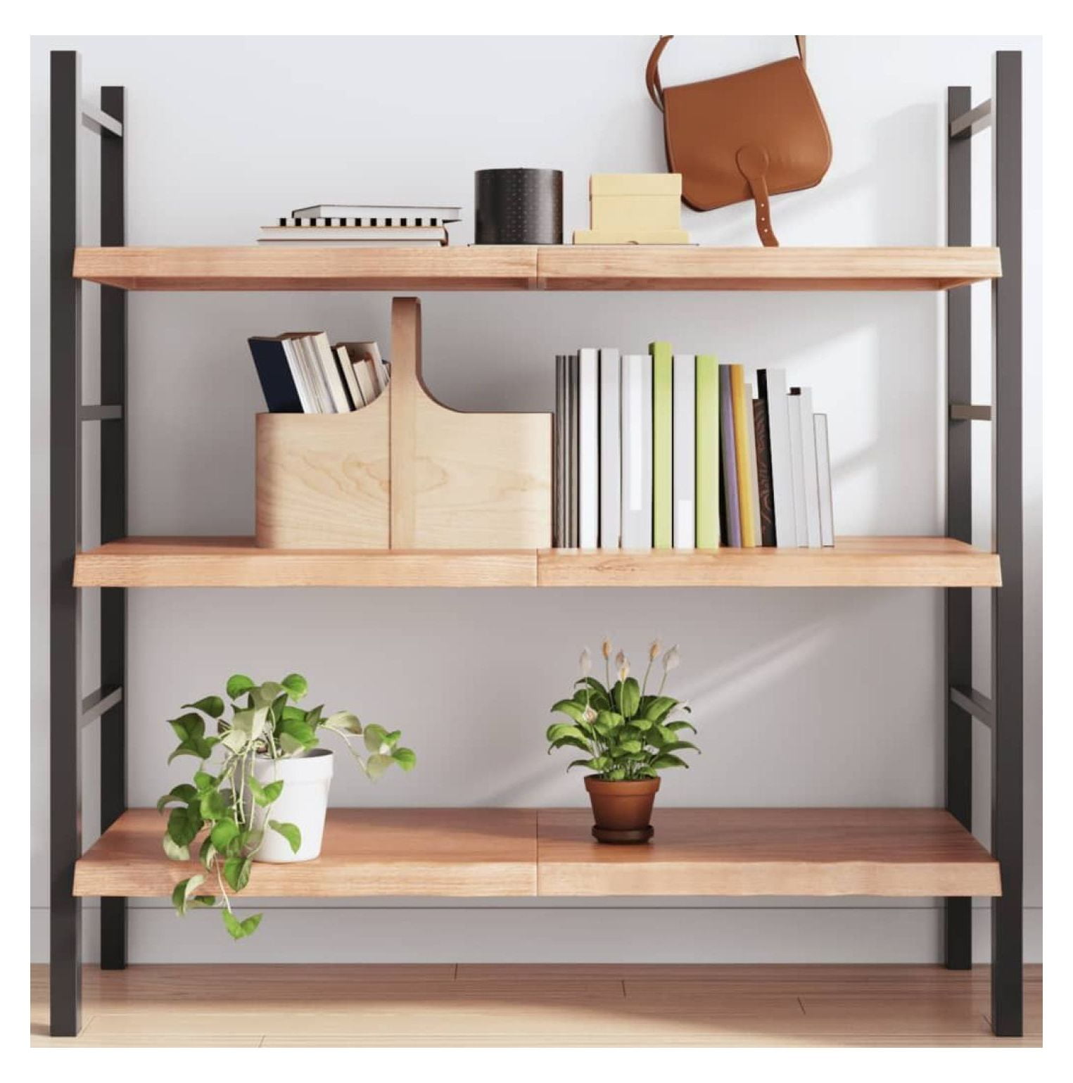 Oak Wall Shelf - 47.2"x19.7" Solid Wood Floating Shelf - Light Brown ...