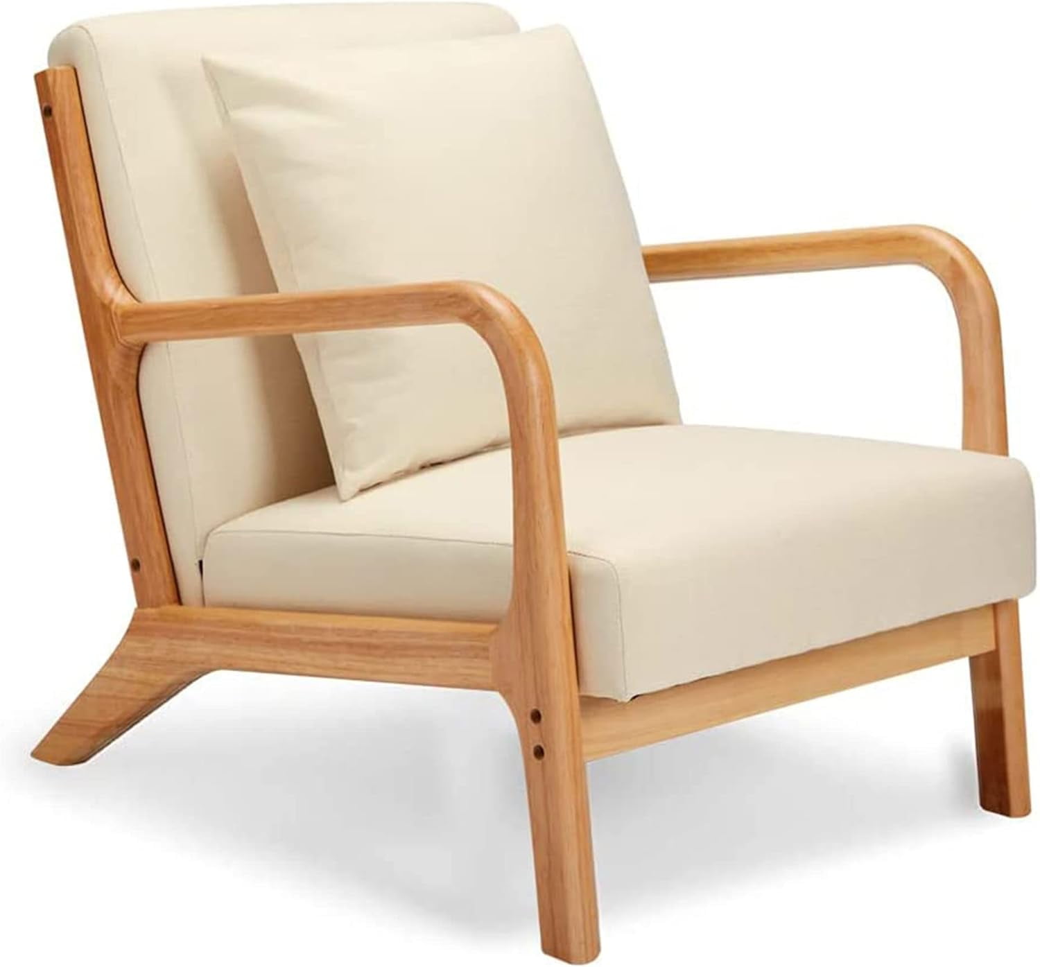 Oak Wood Frame Century Modern Accent Leisure Chair for Modern and Decor ...