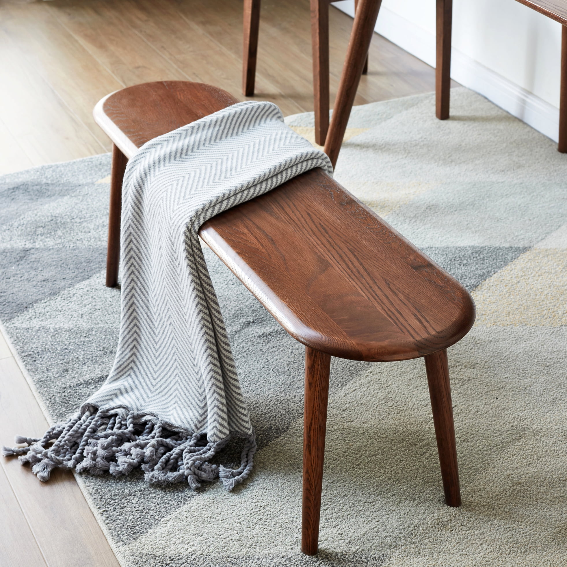Oak Wood Kitchen Bench, Enhances Decor Natural Walnut Bench For Dining ...