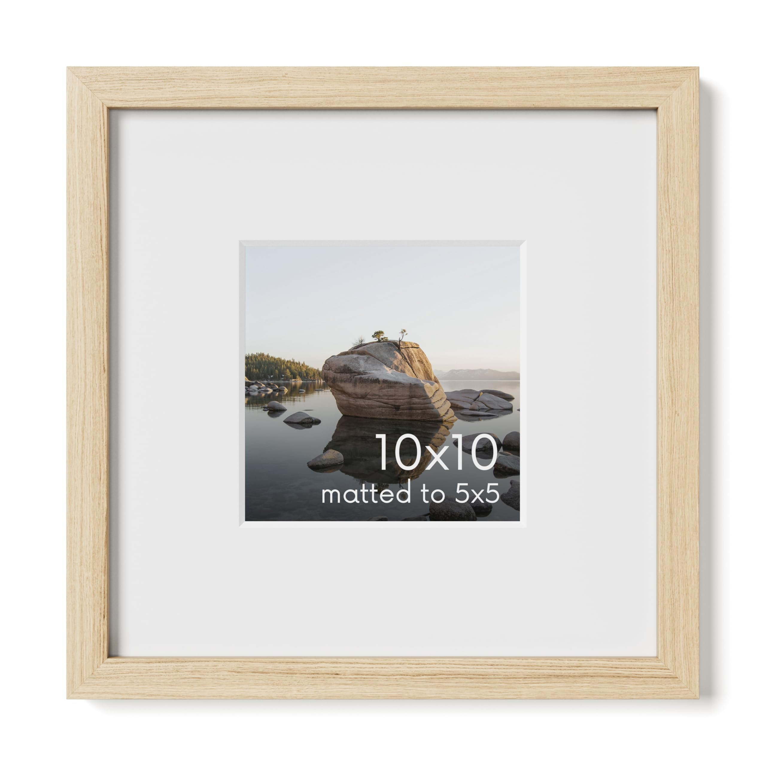 Oak Wood and Glass Single Picture Frame 10x10 - Walmart.com