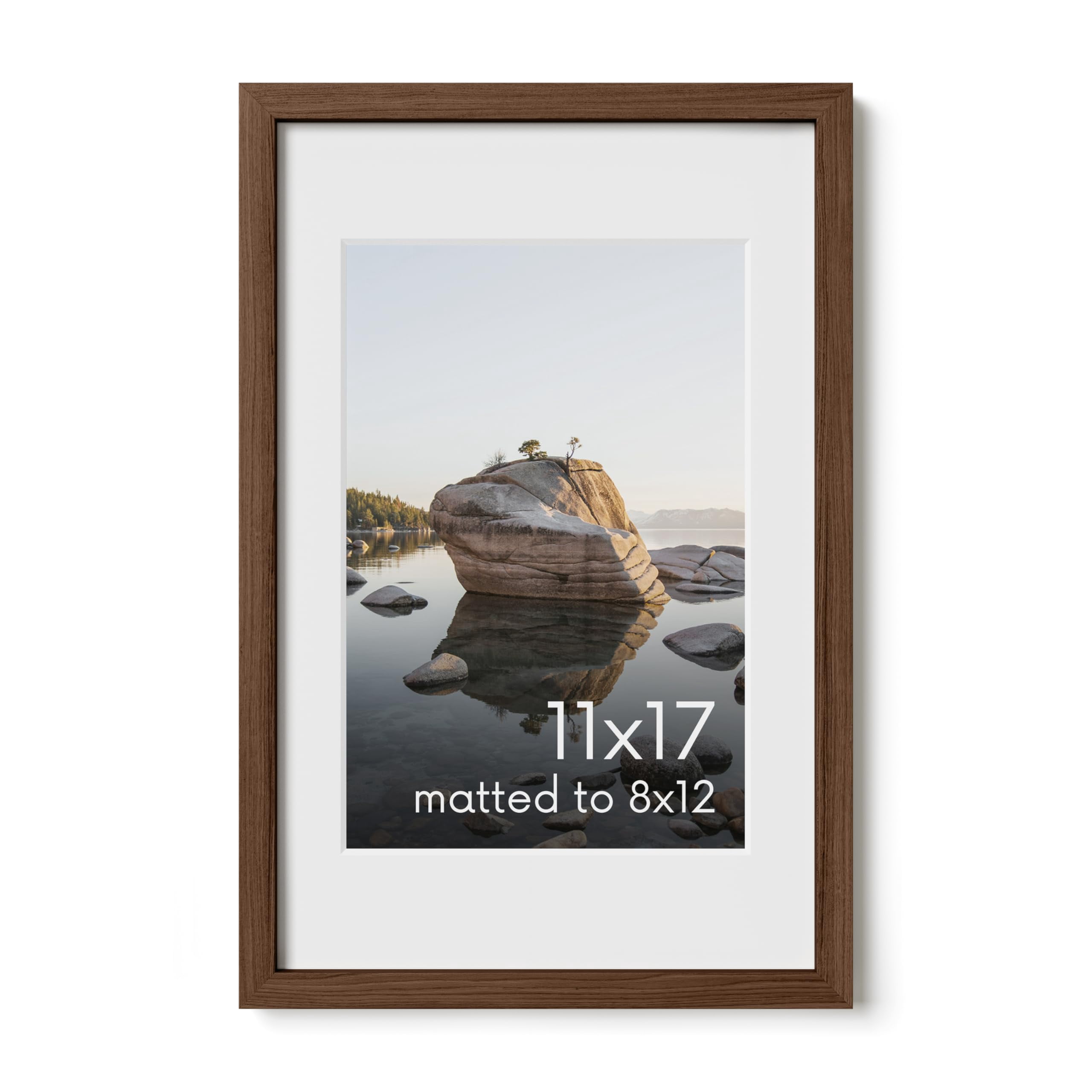 Oak Wood and Glass Single Picture Frame 11x17 - Walmart.com